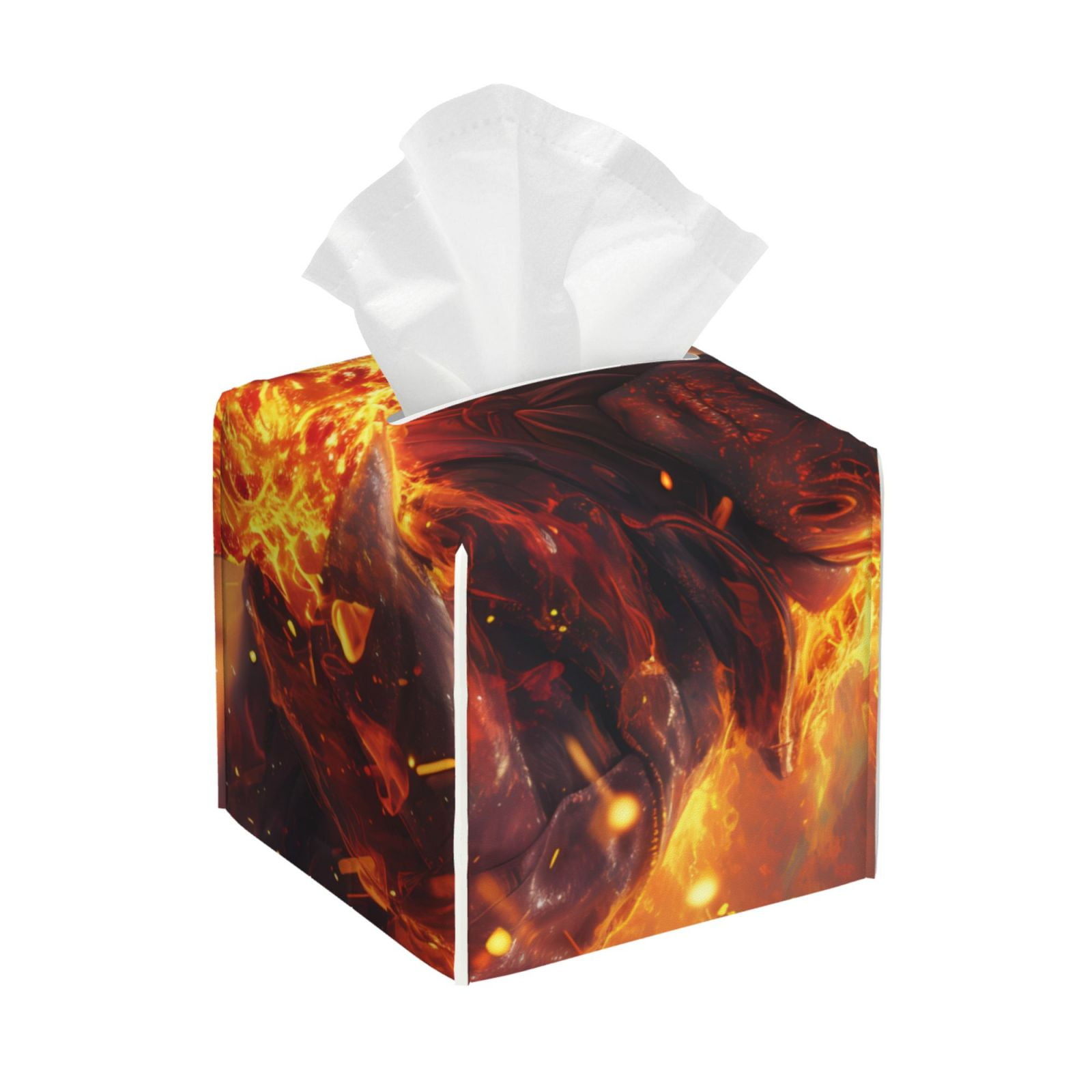 Logiee Tissue Box Cover 5X5X5'' PU Leather Tissue Holder Square Tissue ...