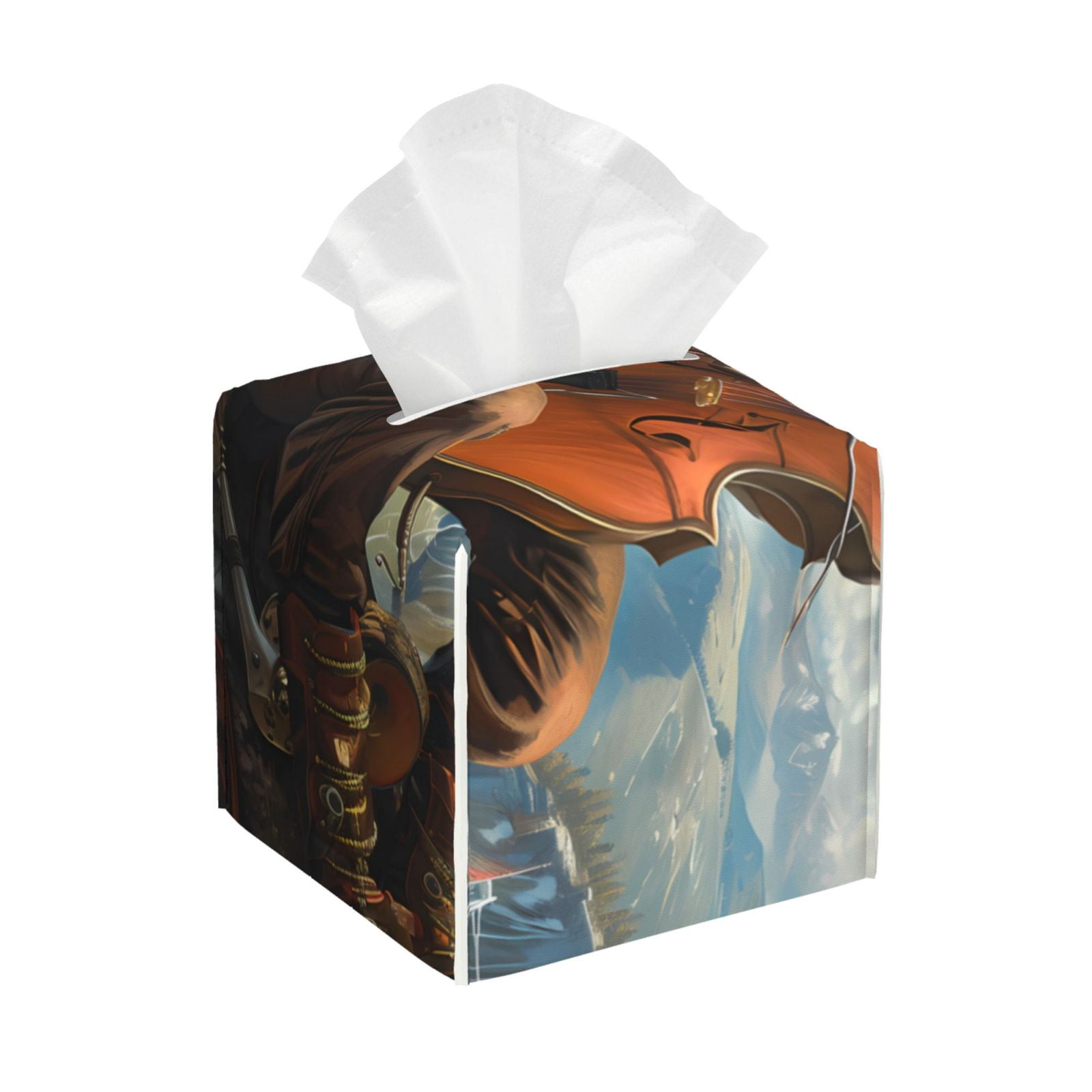 Logiee Tissue Box Cover 5X5X5'' PU Leather Tissue Holder Square Tissue ...