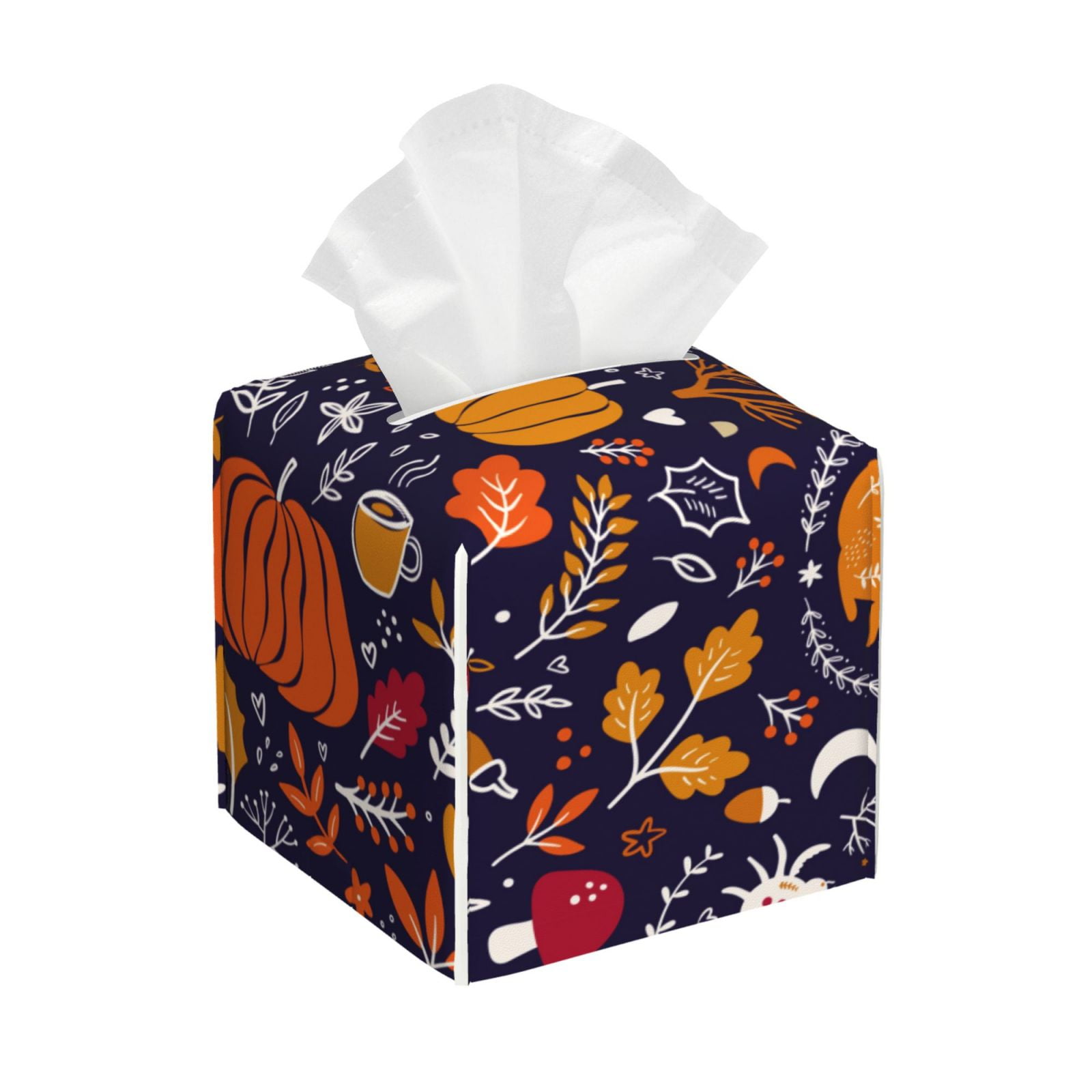 Logiee Tissue Box Cover 5X5X5'' PU Leather Tissue Holder Square Tissue ...