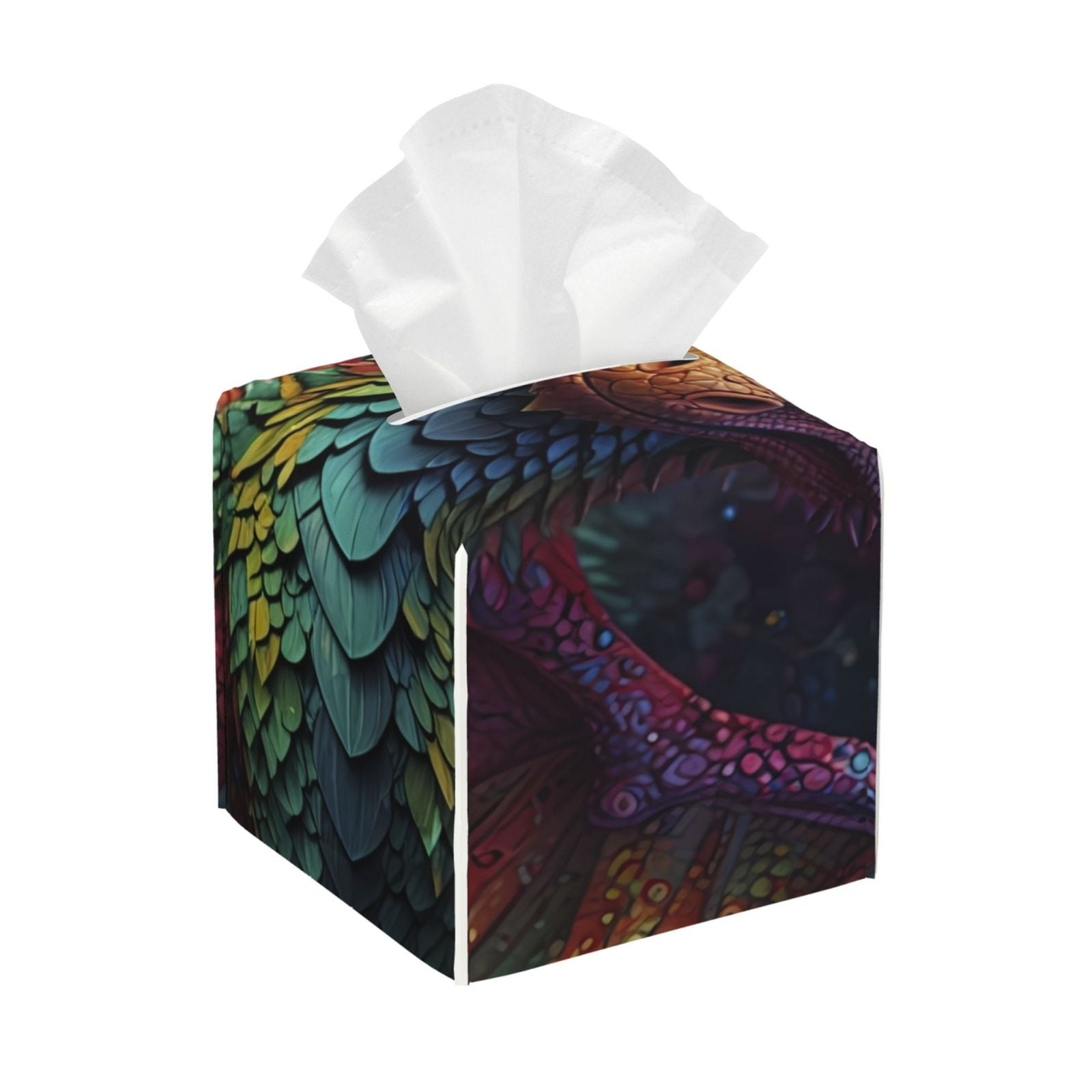 Logiee Tissue Box Cover 5X5X5'' PU Leather Tissue Holder Square Tissue ...