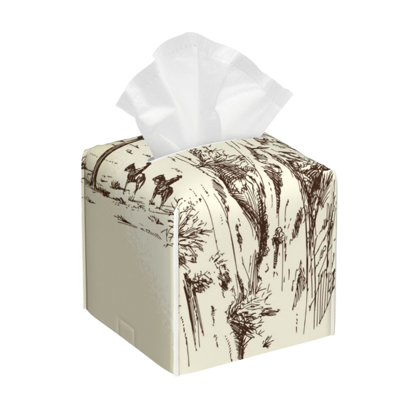 Logiee Tissue Box Cover 5X5X5'' PU Leather Tissue Holder Square Tissue ...