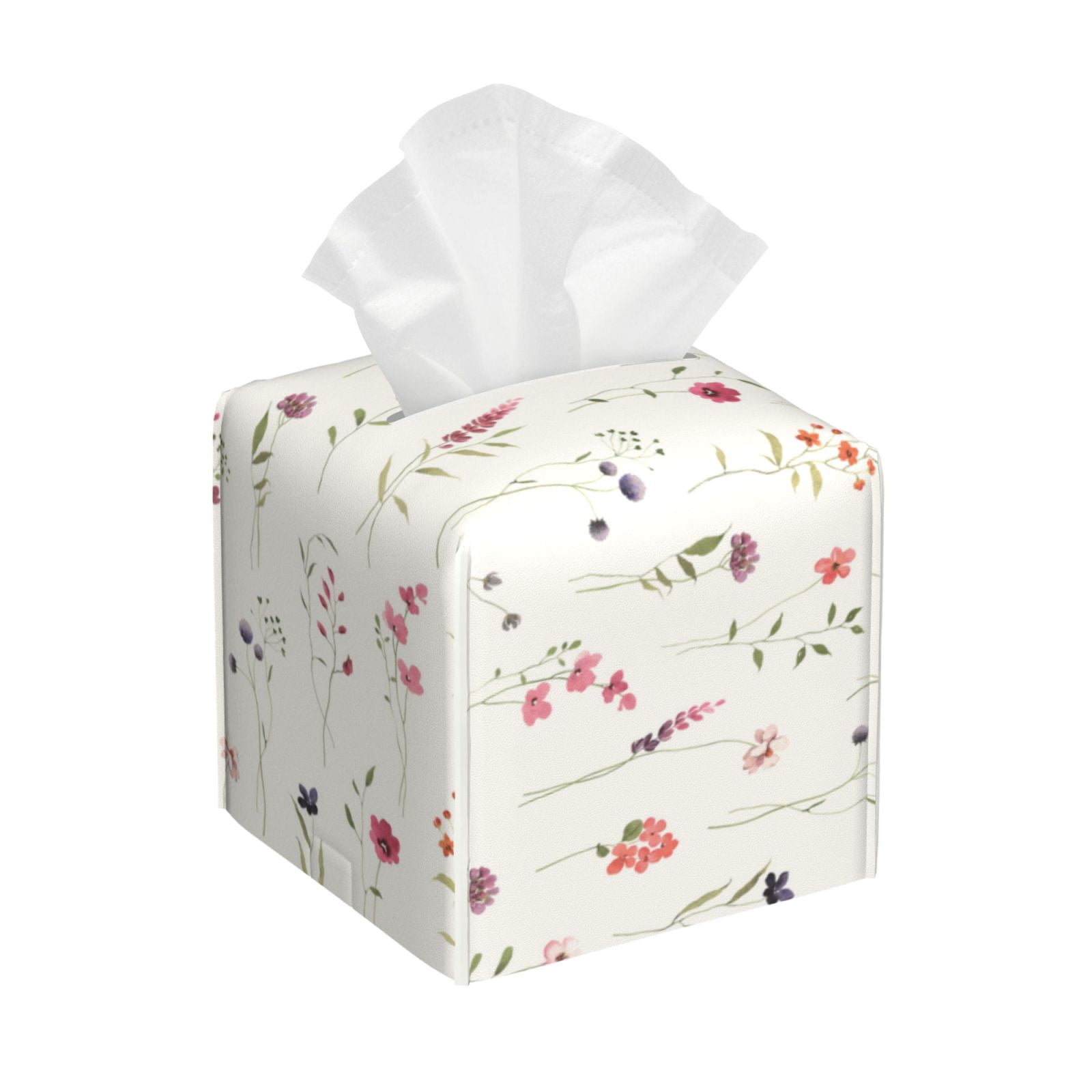 Logiee Tissue Box Cover 5X5X5'' PU Leather Tissue Holder Square Tissue ...