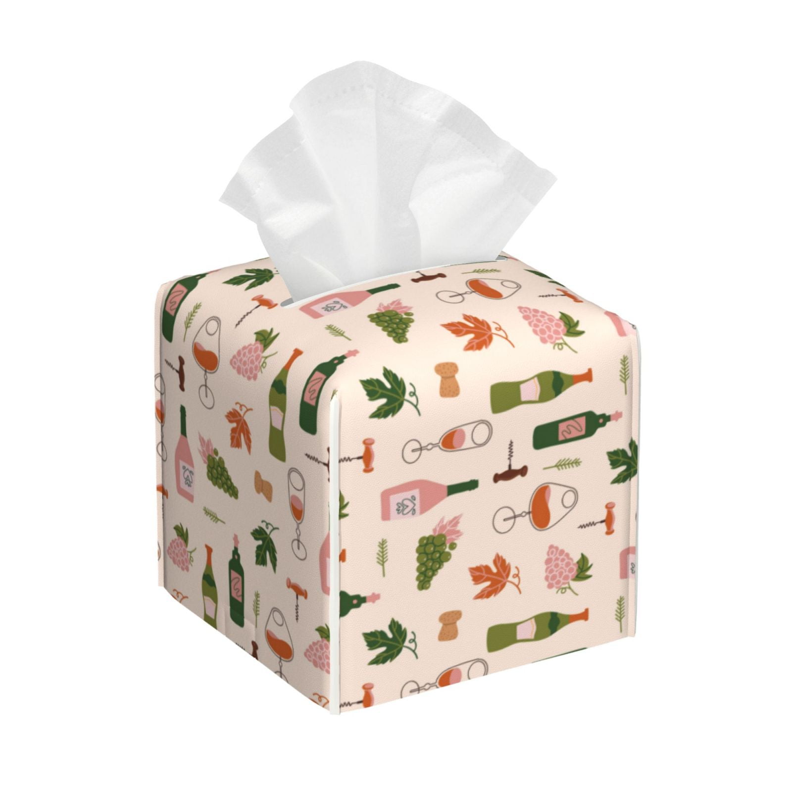 Logiee Tissue Box Cover 5X5X5'' PU Leather Tissue Holder Square Tissue ...