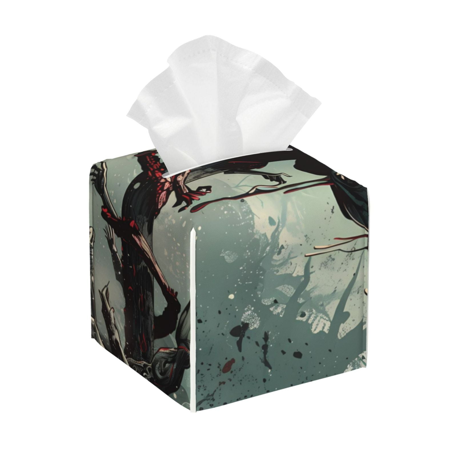 Logiee Tissue Box Cover 5X5X5'' PU Leather Tissue Holder Square Tissue ...