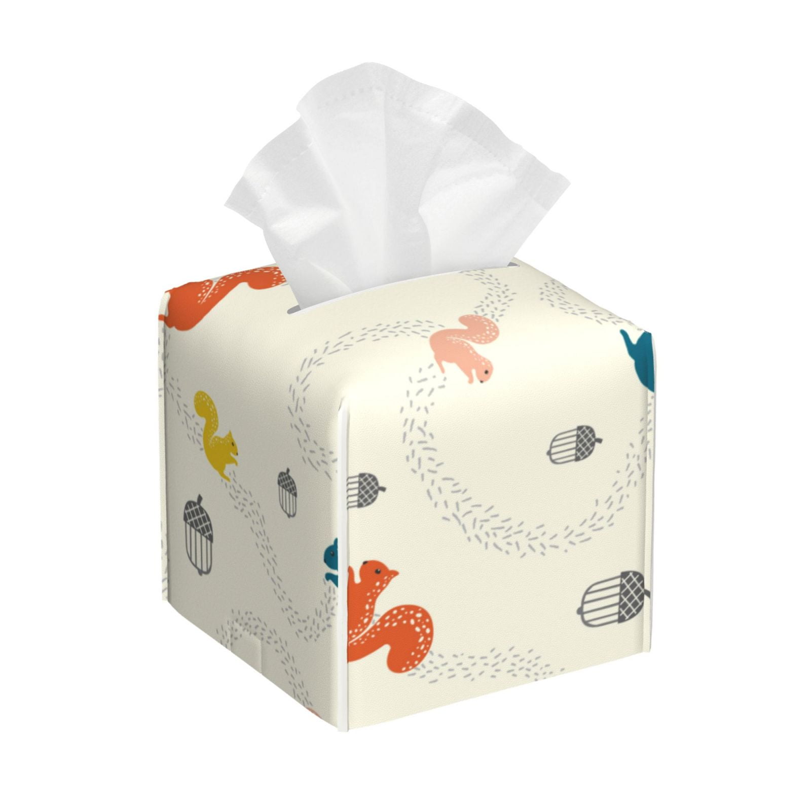 Logiee Tissue Box Cover 5X5X5'' PU Leather Tissue Holder Square Tissue ...