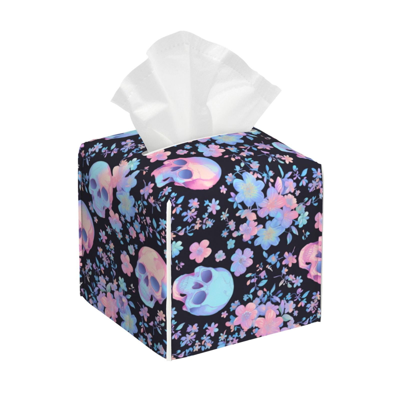 Logiee Tissue Box Cover 5X5X5'' PU Leather Tissue Holder Square Tissue ...