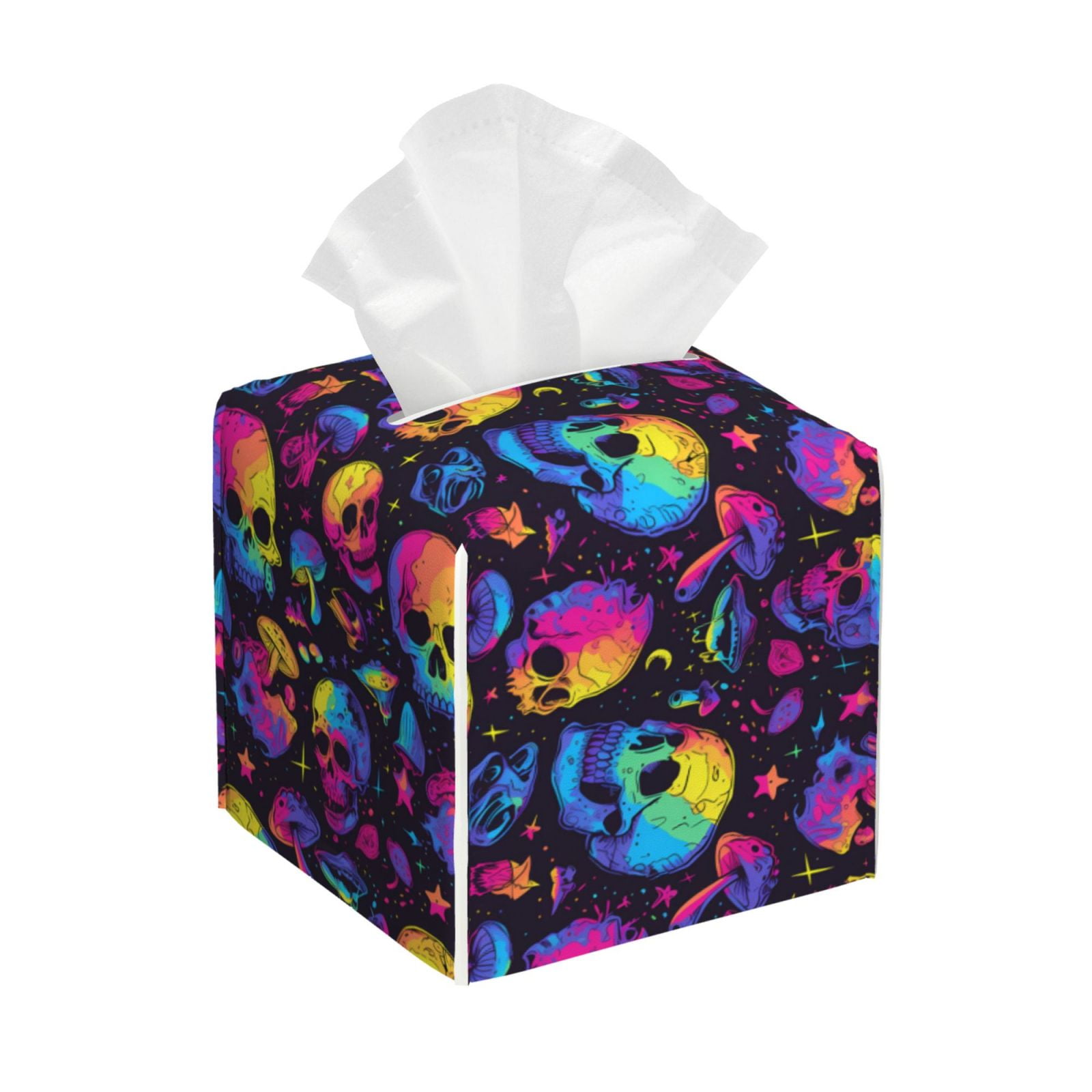 Logiee Tissue Box Cover 5X5X5'' PU Leather Tissue Holder Square Tissue ...