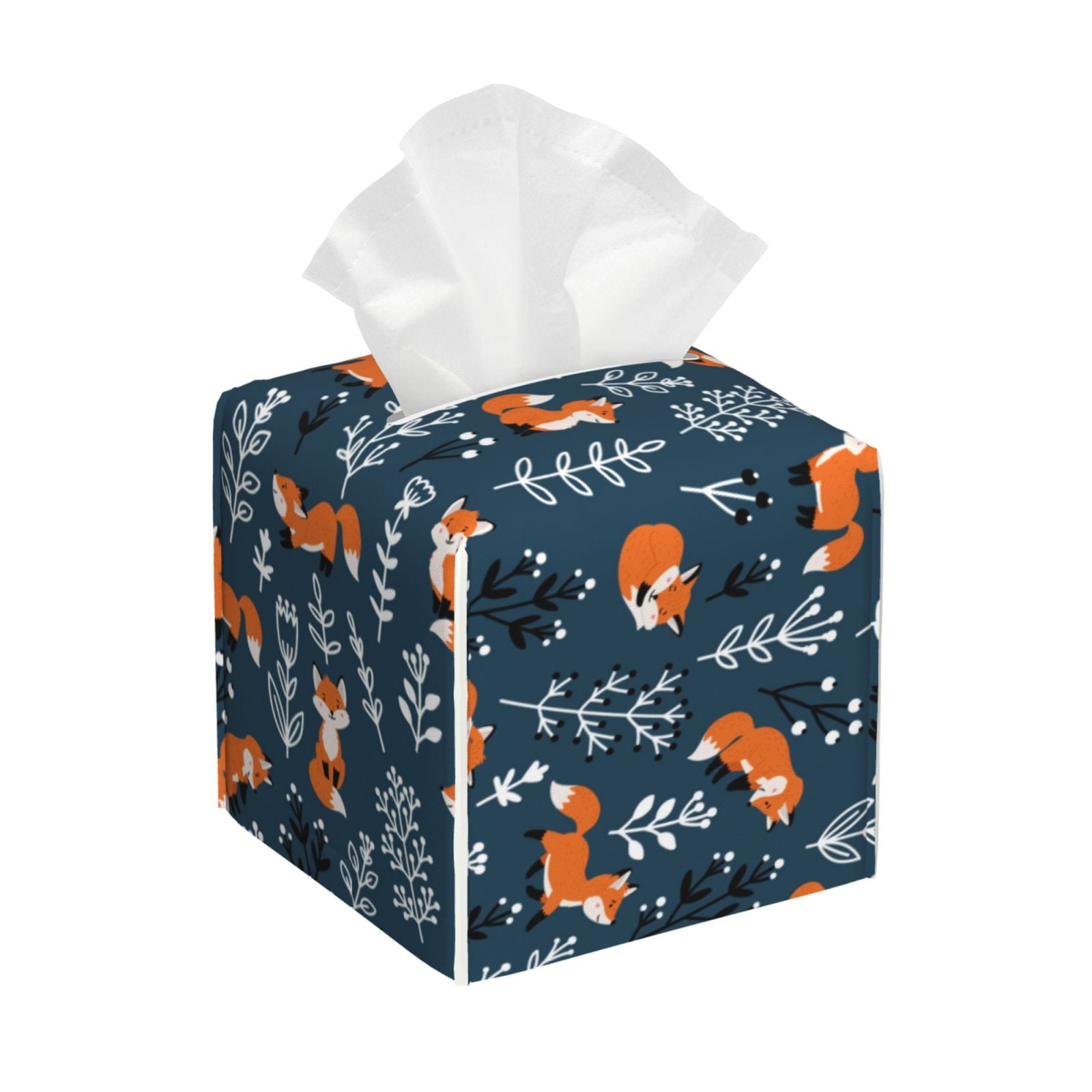 Logiee Tissue Box Cover 5X5X5'' PU Leather Tissue Holder Square Tissue ...