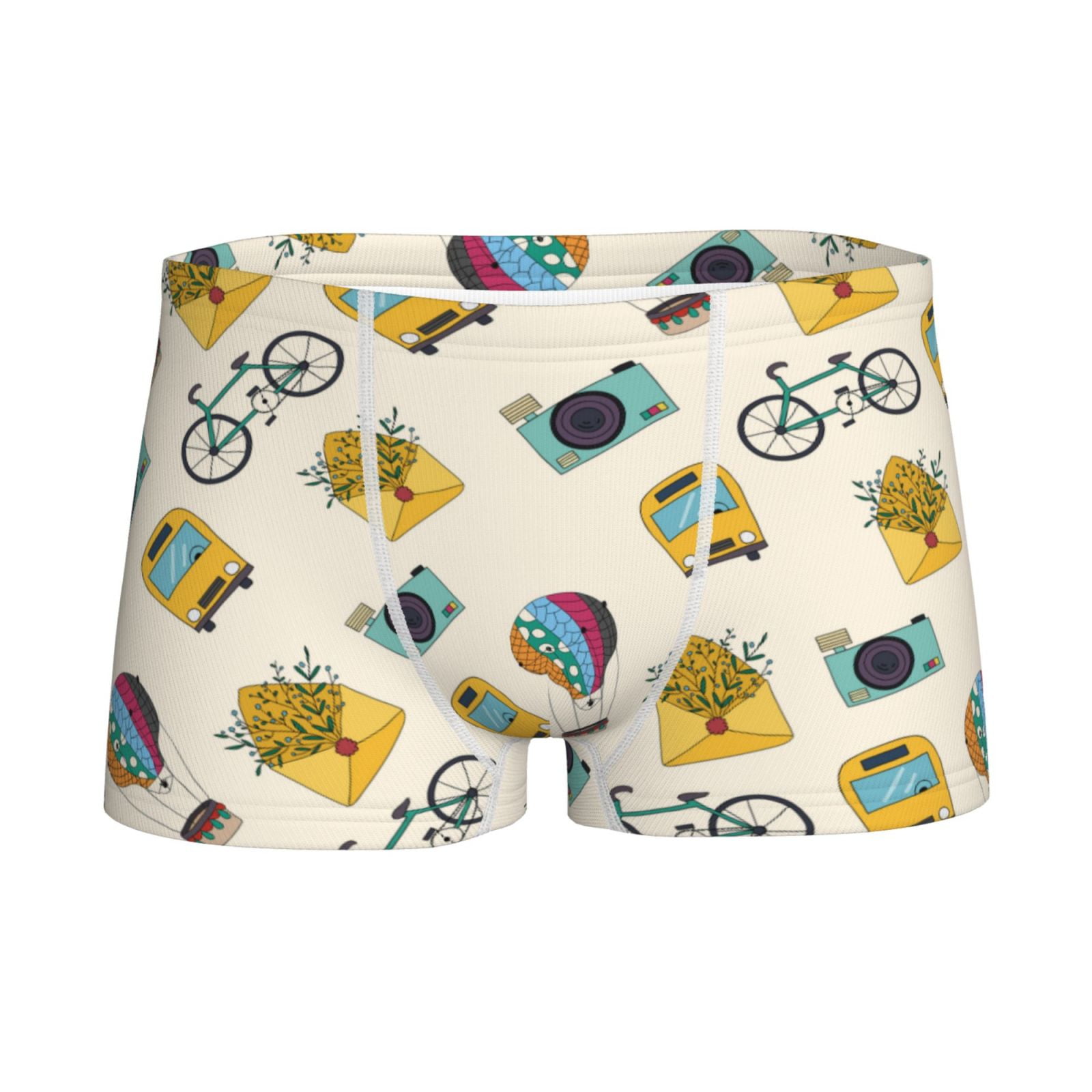 Logiee Travel Elements Print Boys' Boxer Briefs,Tween Boy Underwear ...