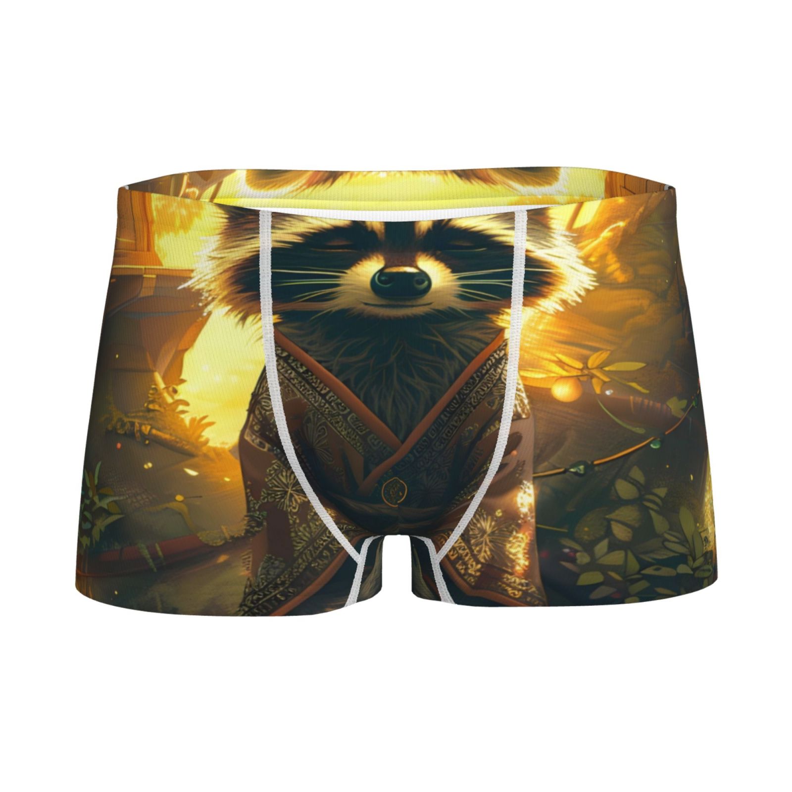 Logiee Tree Meditating Raccoon Print Boys' Boxer Briefs,Tween Boy ...