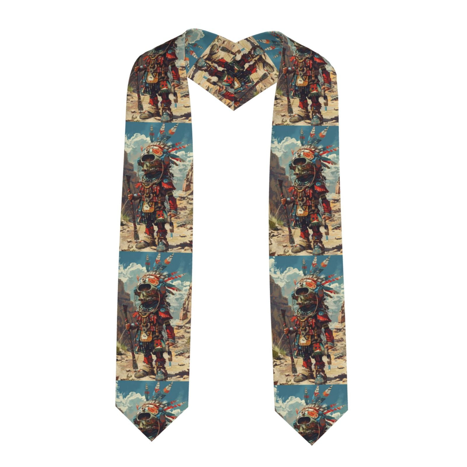 Logiee Tribal Futuristic Warrior Print Unisex Adult Graduation Stole ...
