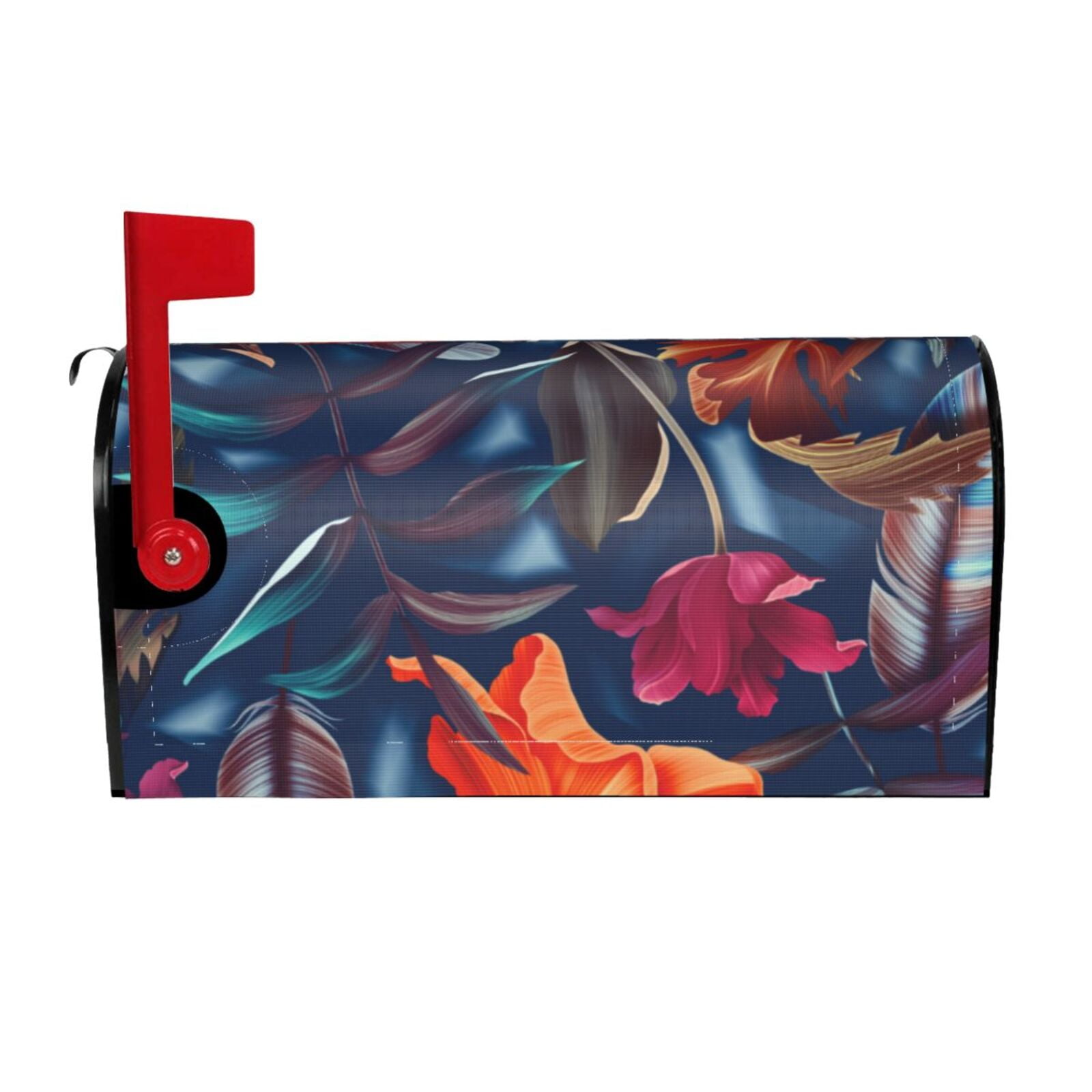 Logiee Tropical Flower Print Post Letter Box Wrap Decor, Mailbox Cover ...