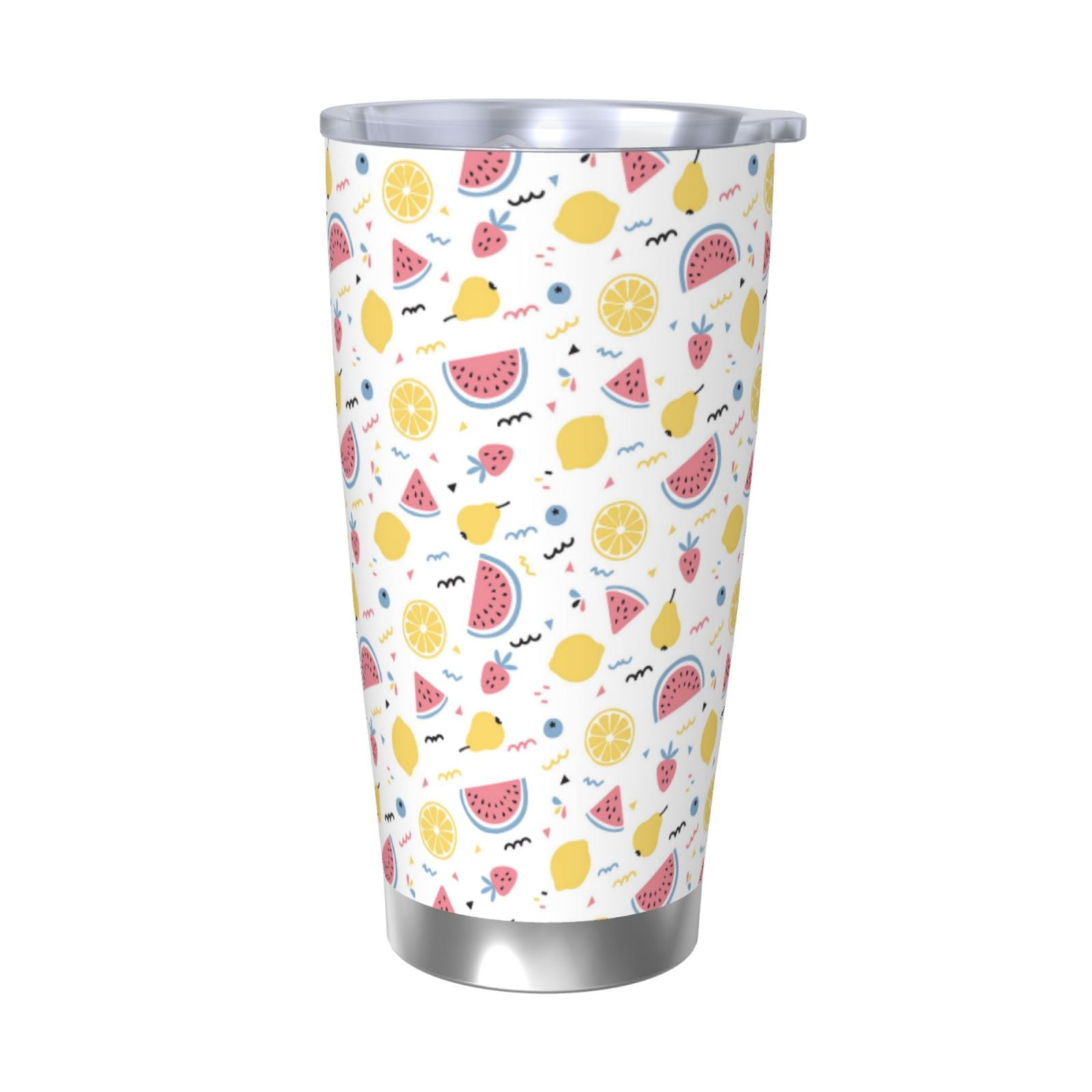 Logiee Tropical Fruit Print 20OZ Car Cup with Lid, Stainless Steel ...