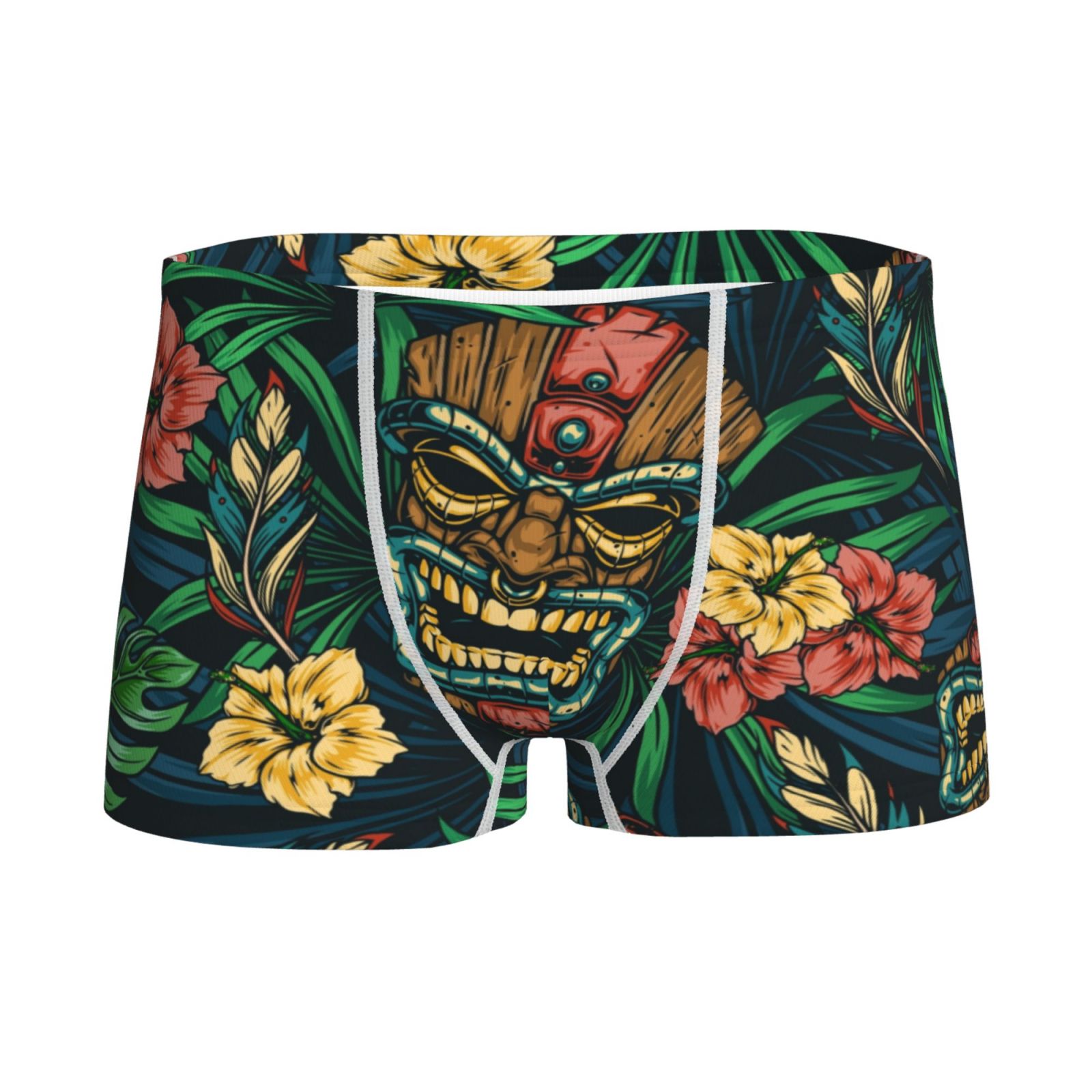 Logiee Tropical Tribe Mask Print Boys' Boxer Briefs,Tween Boy Underwear ...