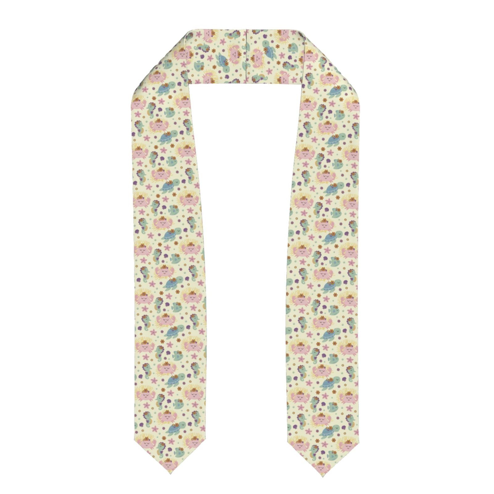 Logiee Turtle Crab Sea Horse Print Unisex Adult Graduation Stole Shawl ...