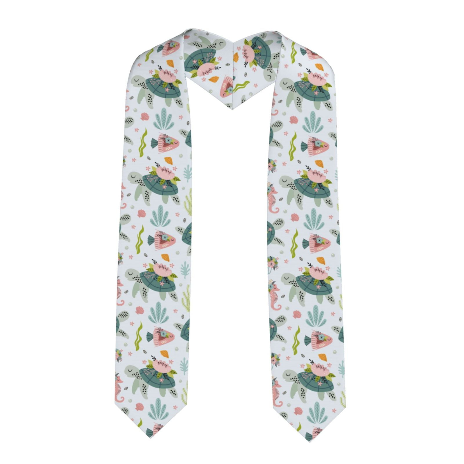 Logiee Turtle and Sea Life Print Unisex Adult Graduation Stole Shawl 72 ...