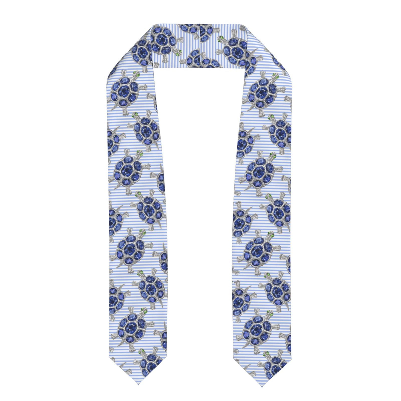 Logiee Turtle with Blue Stones Print Unisex Adult Graduation Stole ...