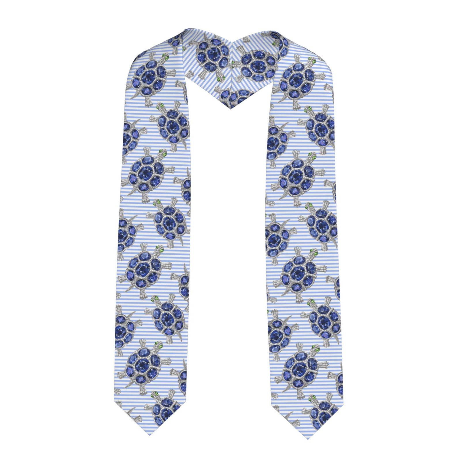 Logiee Turtle with Blue Stones Print Unisex Adult Graduation Stole ...