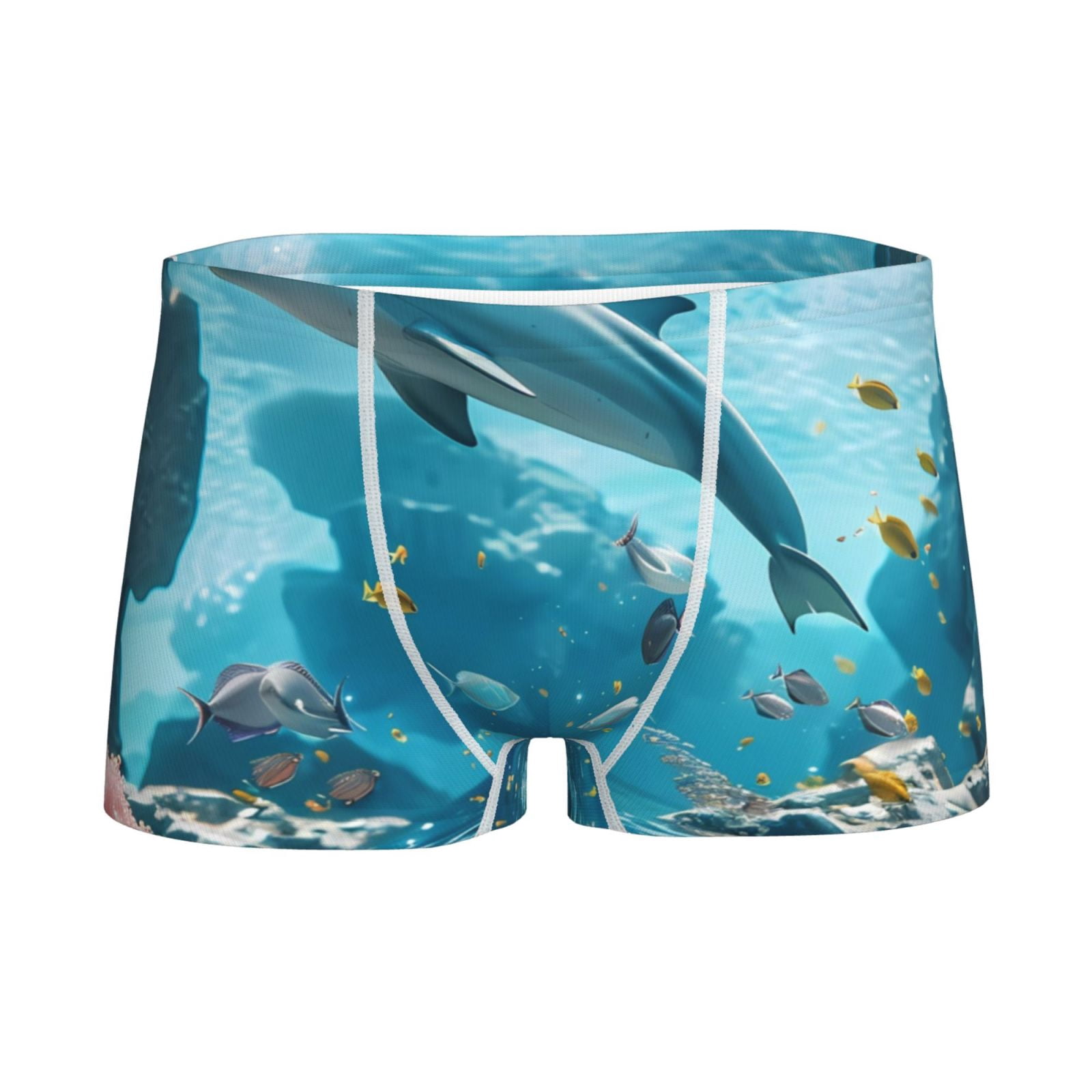 Logiee Underwater Dolphin Scene Print Boys' Boxer Briefs,Tween Boy ...