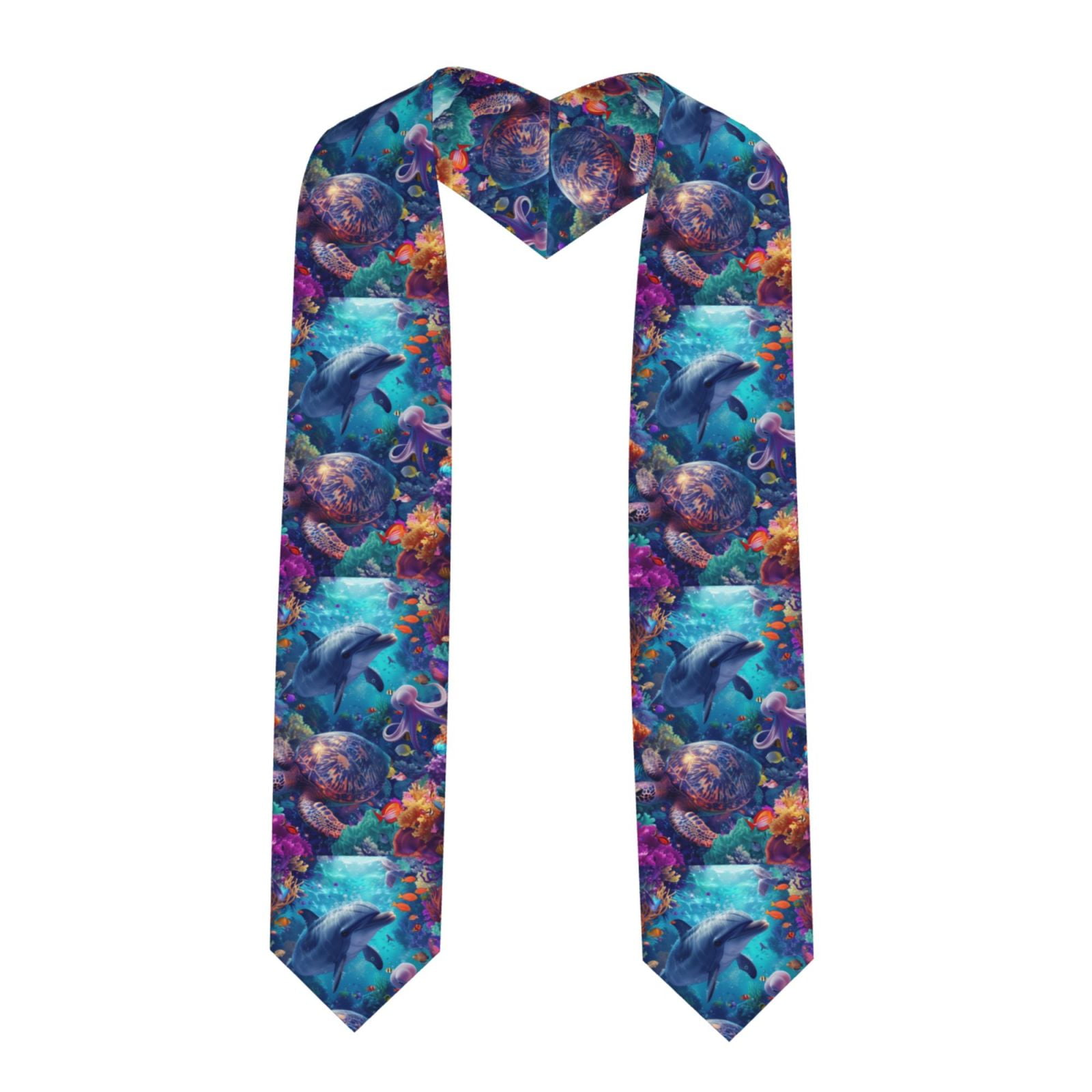 Logiee Underwater Turtle Dolphin Octopus Print Unisex Adult Graduation ...