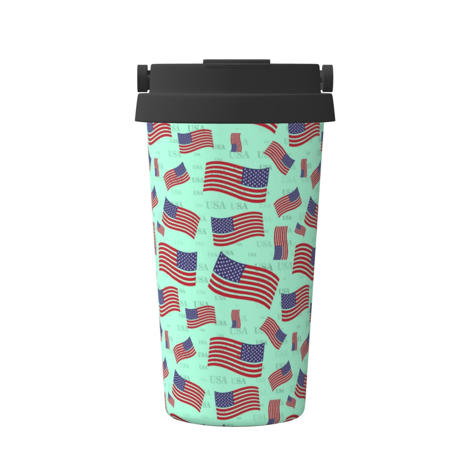 Logiee Usa Flag Print Stainless Steel Coffee Tumbler, Travel Coffee Mug ...