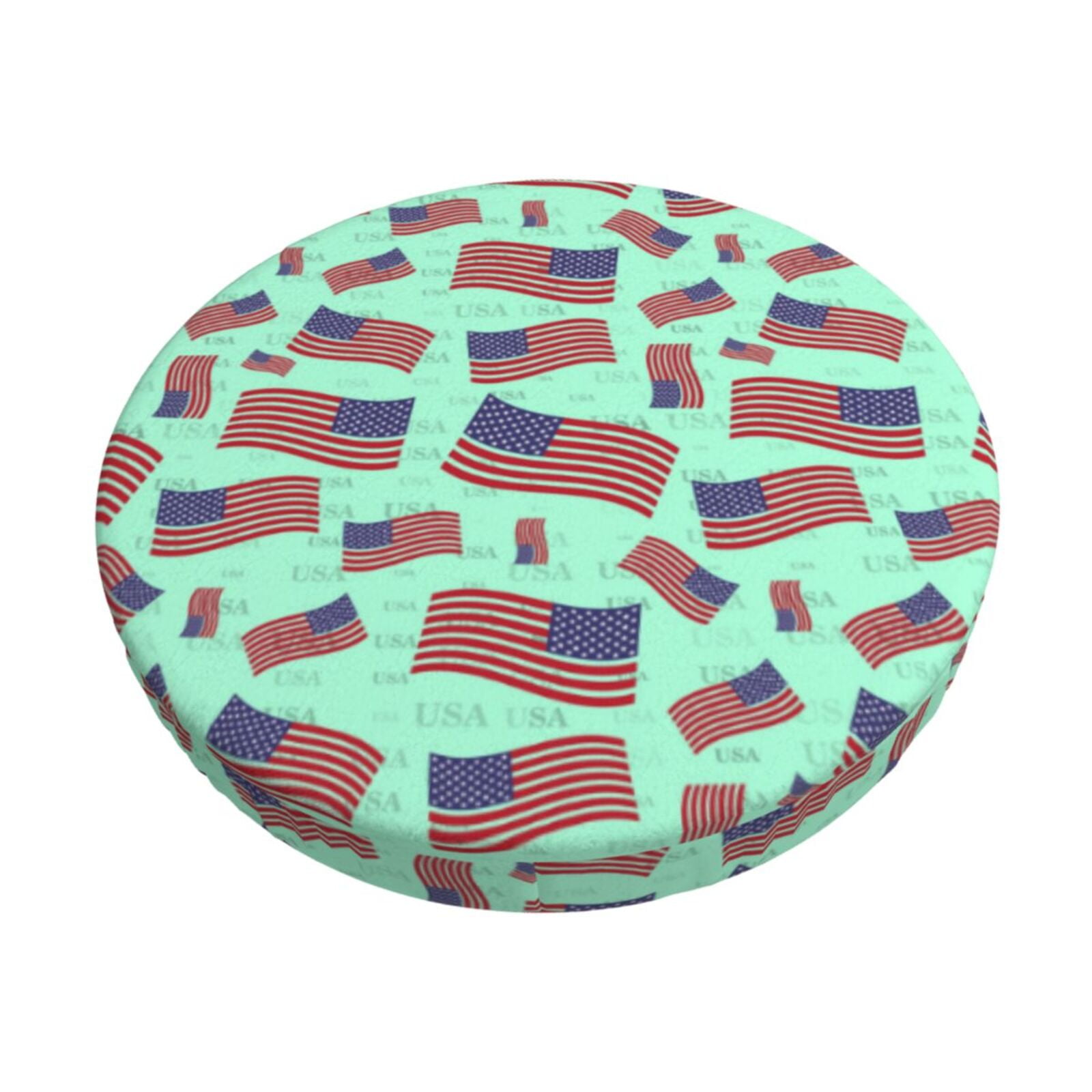 Logiee Usa Flag Print Stool Covers Round,Bar Stool Covers,Watedrproof ...