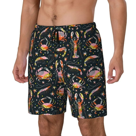 Logiee Various Crustaceans Print Men's Swim Trunk,Quick Dry Board ...