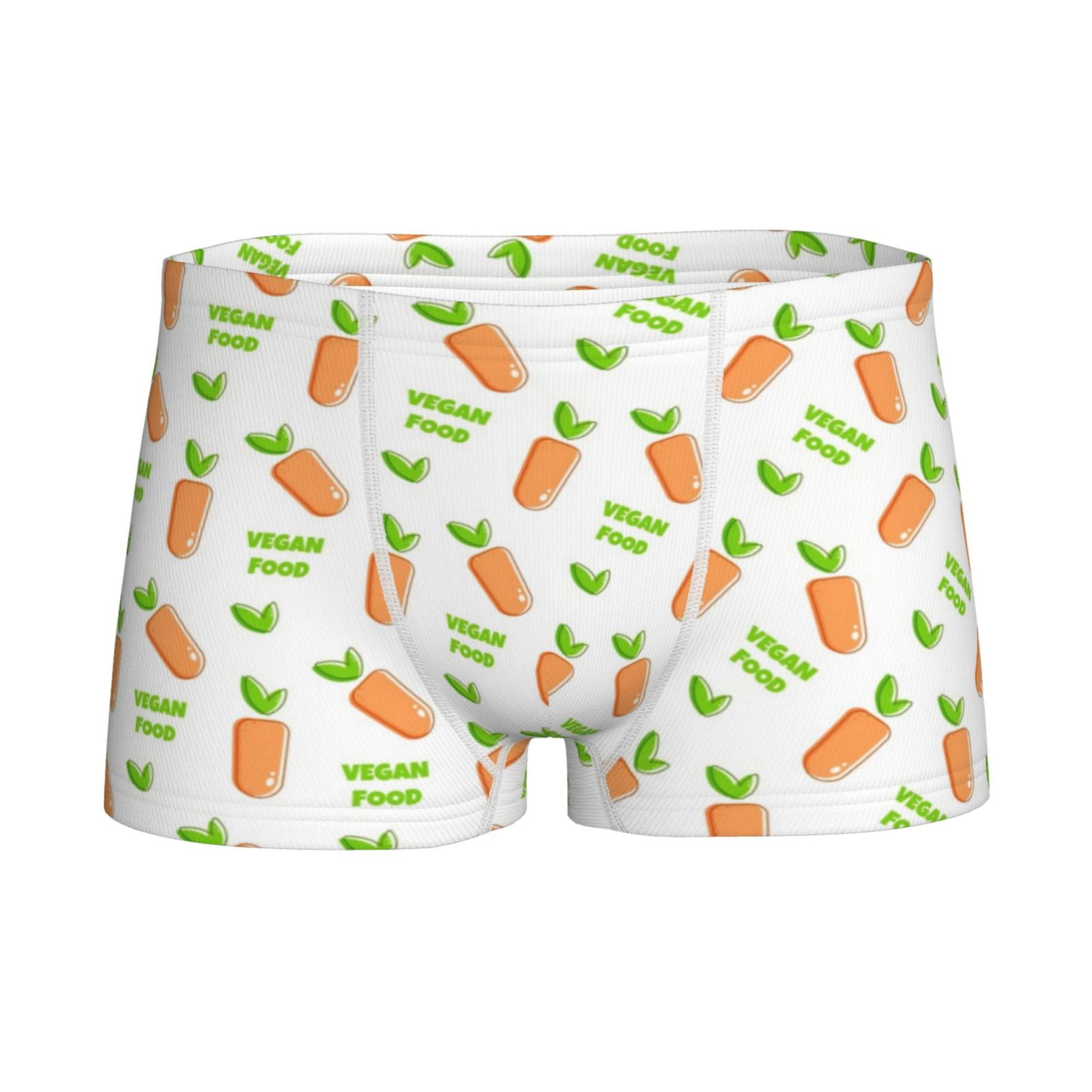 Logiee Vegan Fruit Carrot Print Boys' Boxer Briefs,Tween Boy Underwear ...