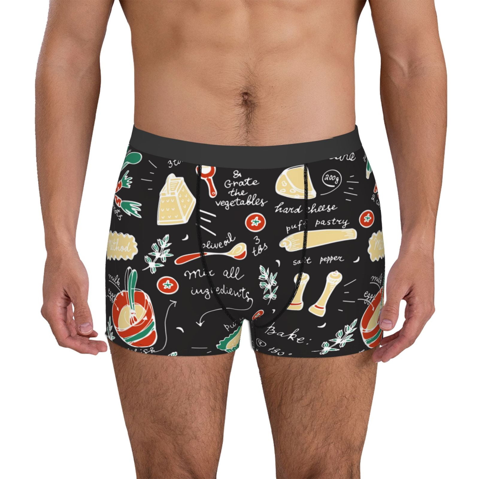 Logiee Vegetable Quiche Print Mens Boxer Briefs,Boxer Briefs for Men ...