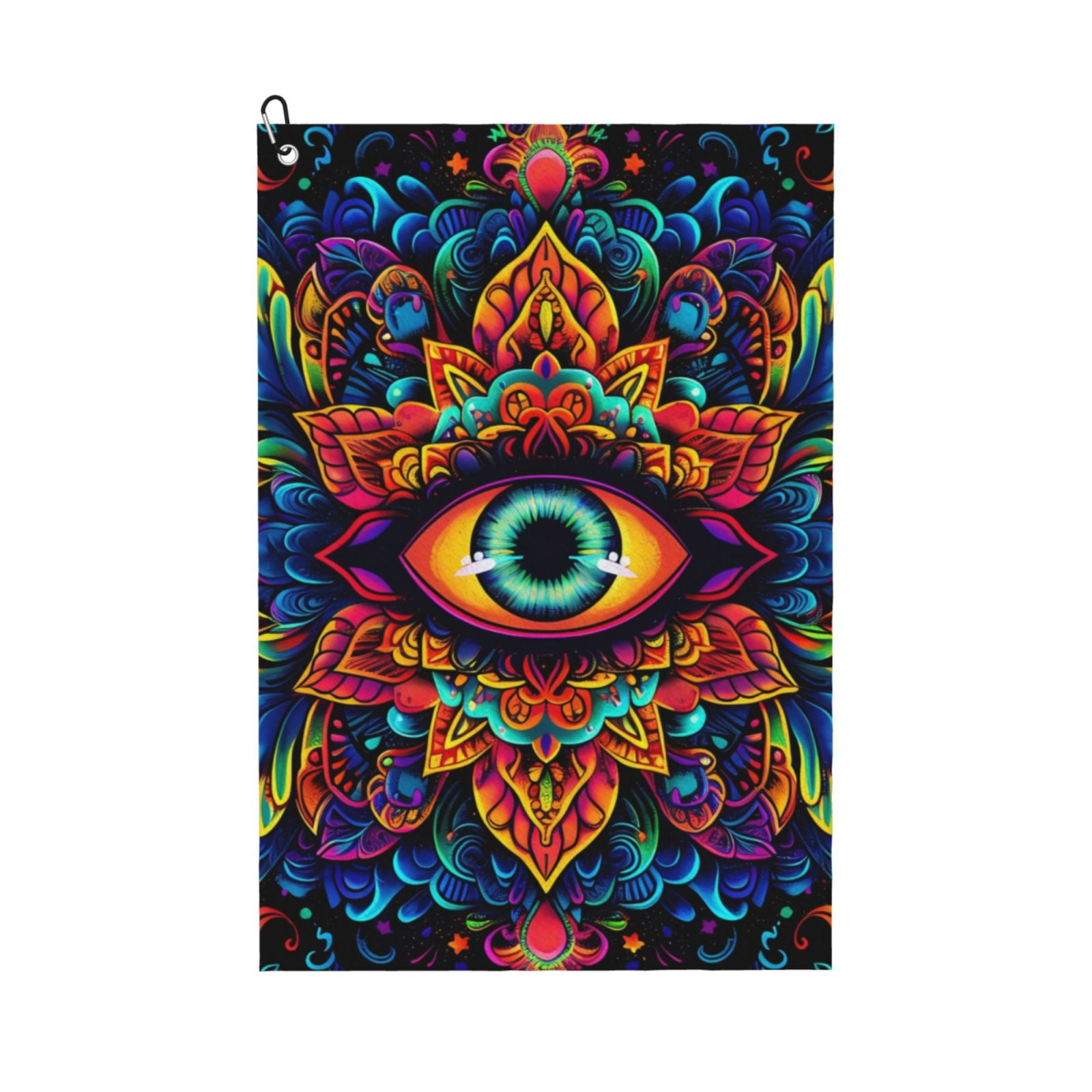 Logiee Vibrant Psychedelic Eye Print Golf Towels,16" x 24" Portable ...