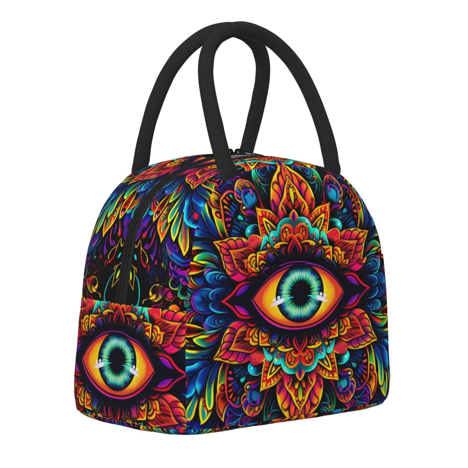 Logiee Vibrant Psychedelic Eye Print Lunch Bag for Women & Men,Adult ...