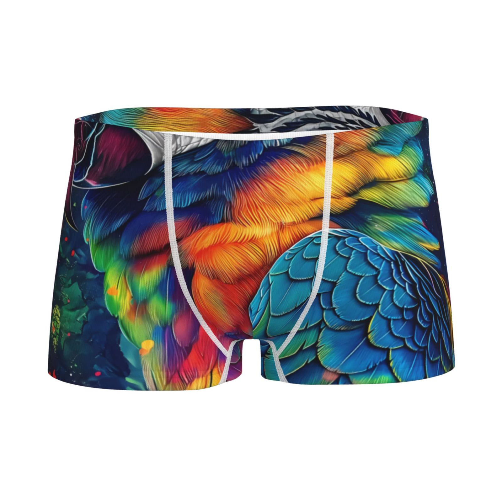Logiee Vibrant Rainbow Parrot Fantasy Print Boys' Boxer Briefs,Tween ...