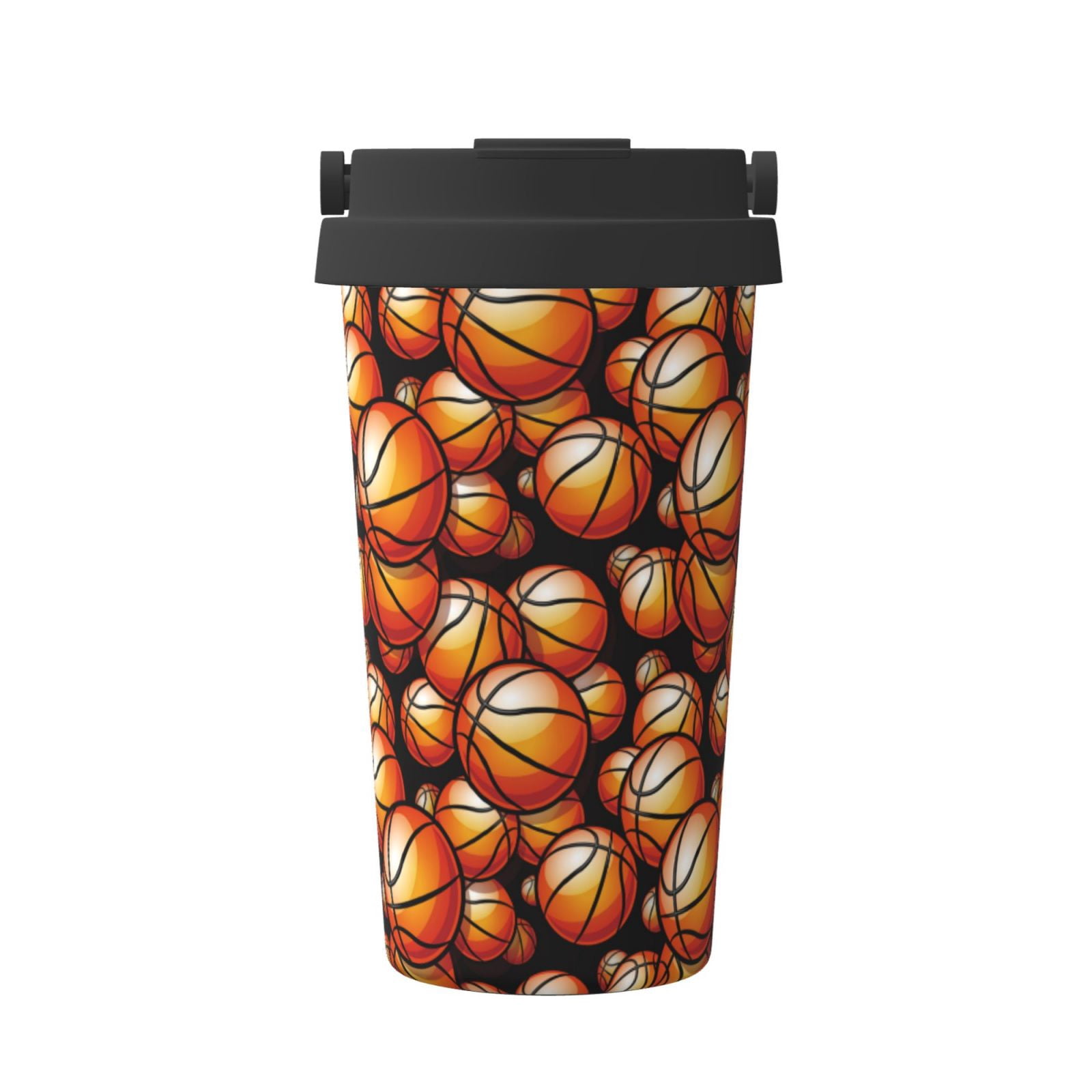 Logiee Vintage Basketball Print Stainless Steel Coffee Tumbler, Travel ...