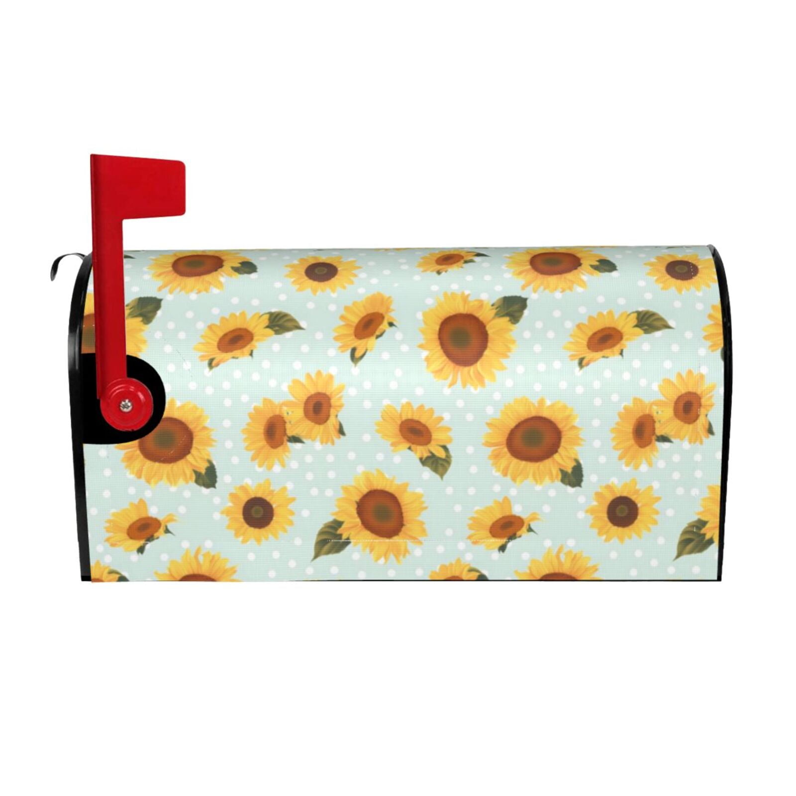 Logiee Vintage White Polka Dot Sunflower Print Post Letter Box Wrap ...