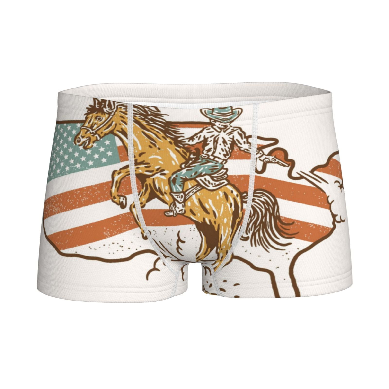 Logiee Vintage Wild West Cowboy Print Boys' Boxer Briefs,Tween Boy ...