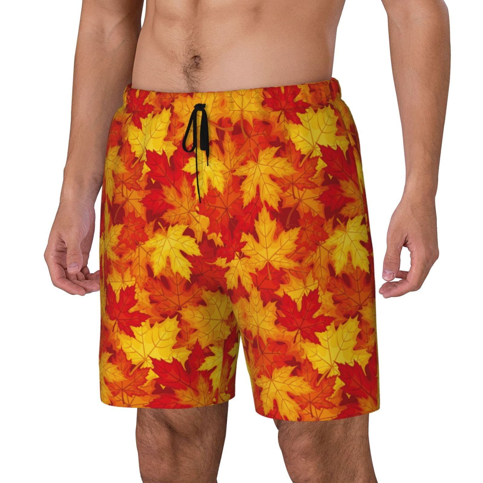 Logiee Vintage maple leaves autumn Print Men's Swim Trunk,Quick Dry ...