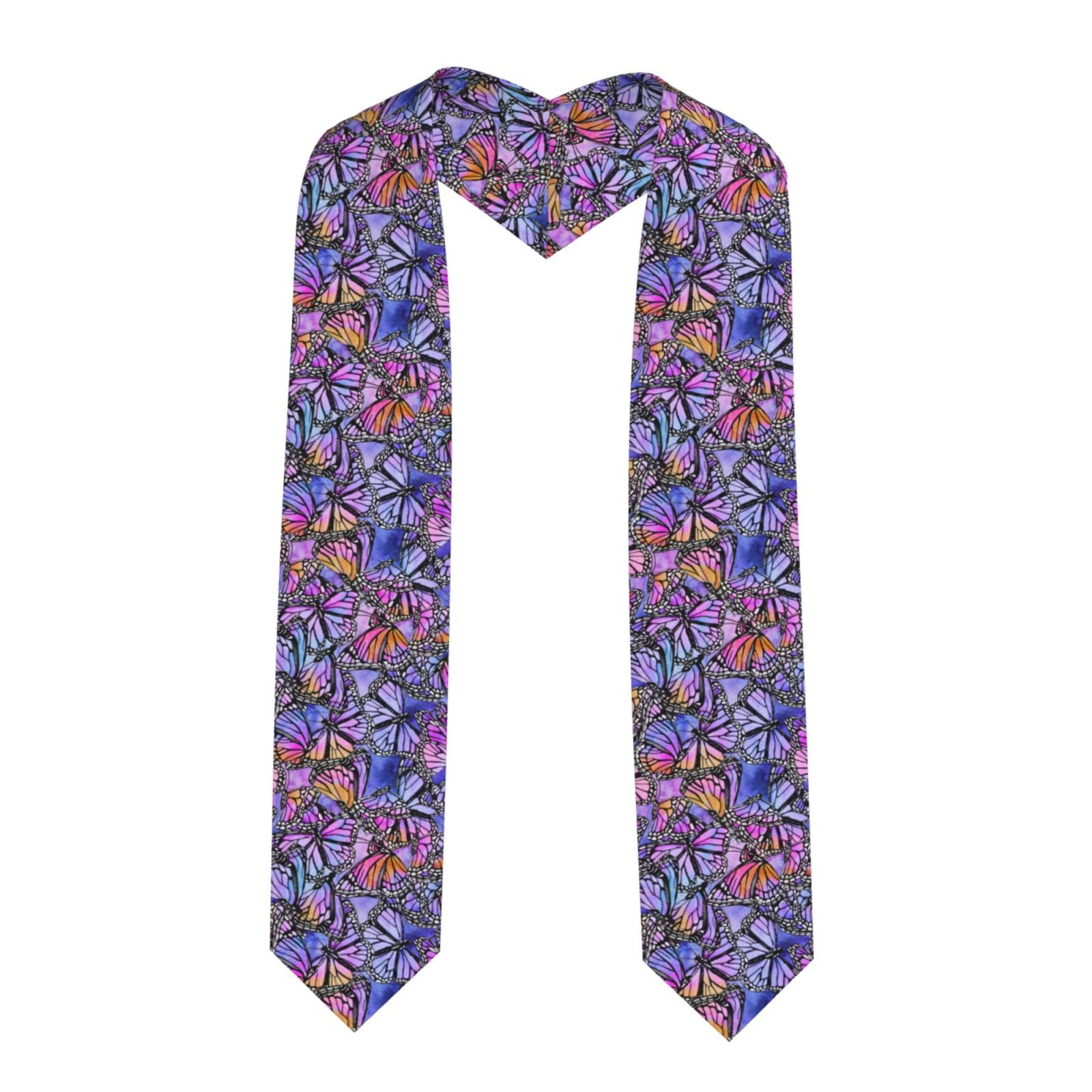 Logiee Watercolor Butterflies Print Unisex Adult Graduation Stole Shawl ...