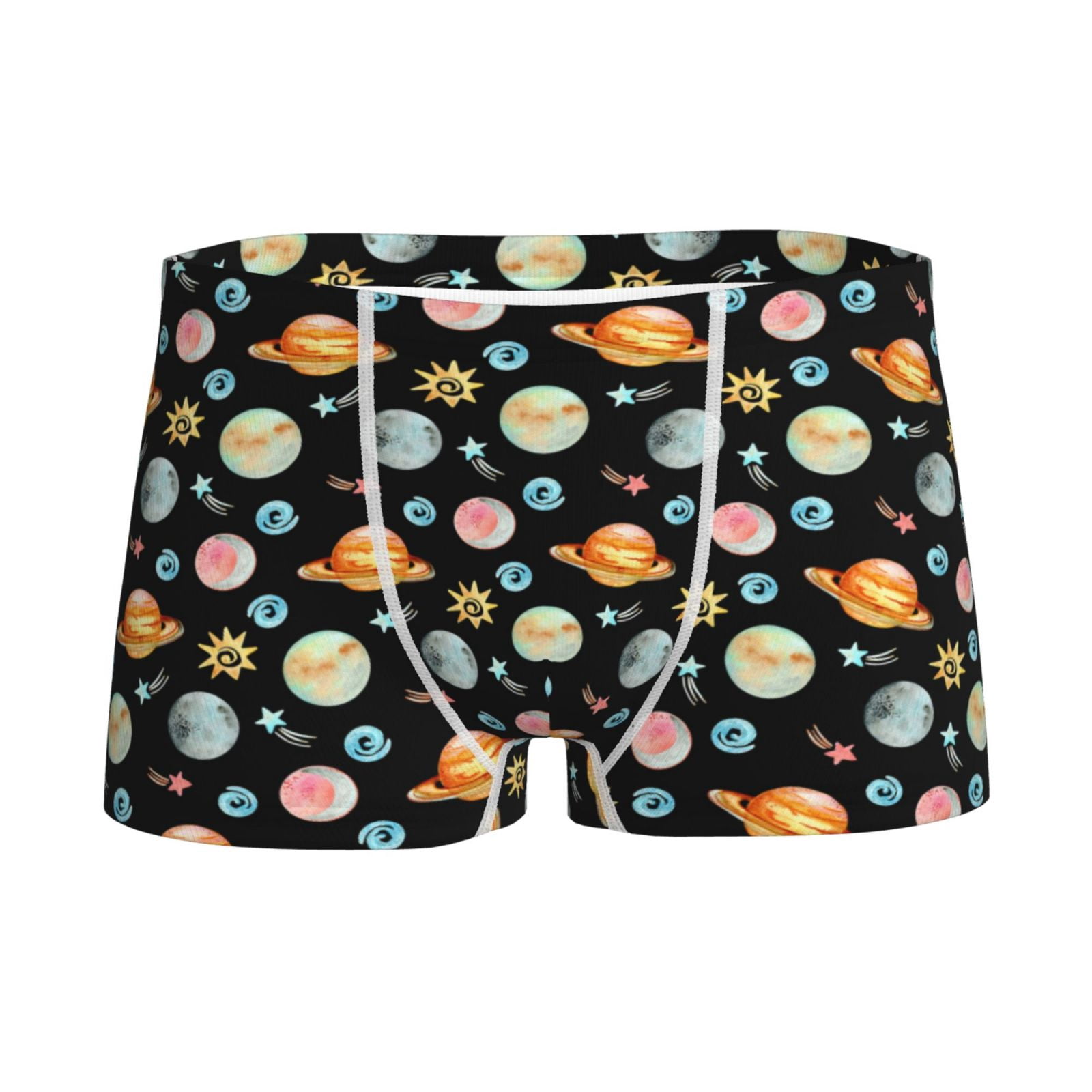 Logiee Watercolor Space Planets Print Boys' Boxer Briefs,Tween Boy ...