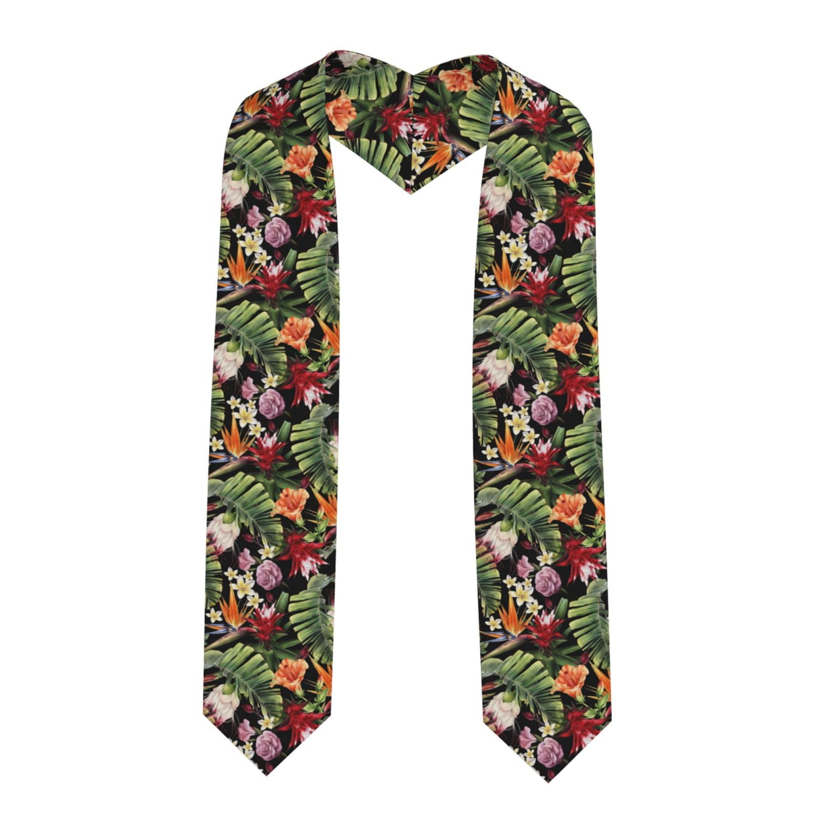 Logiee Watercolor Tropical Flowers Print Unisex Adult Graduation Stole ...
