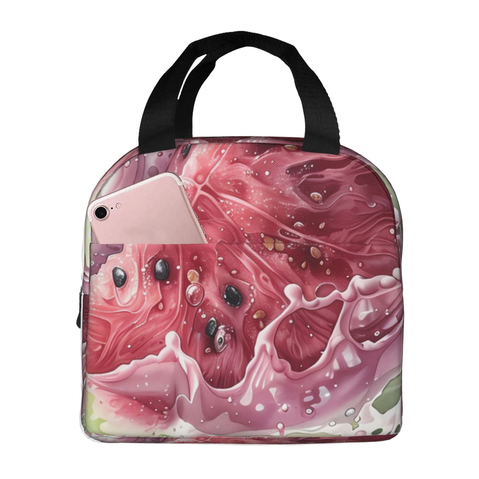 Logiee Watermelon Splash Realism Art Print Lunch Bag,Lunch Box for ...