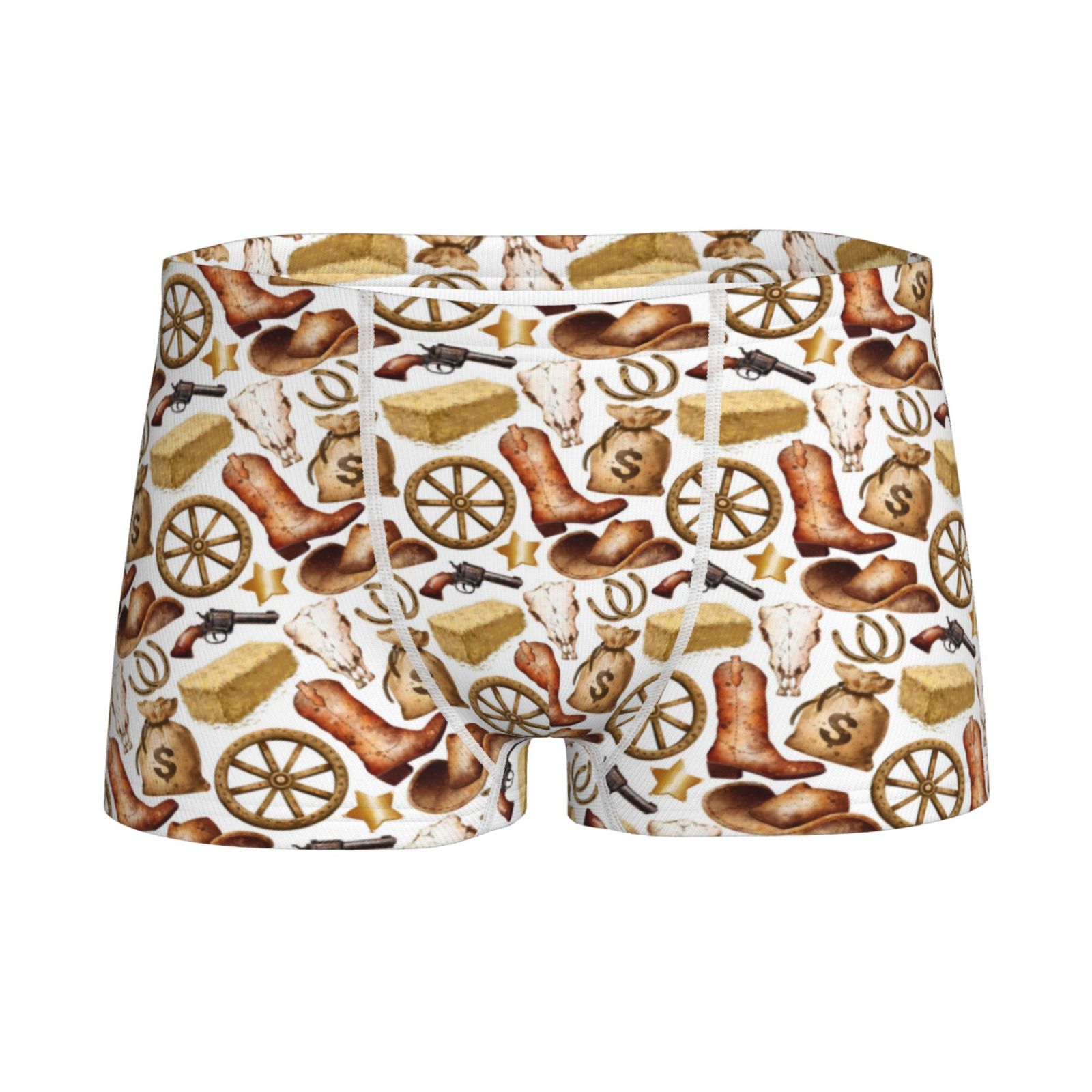 Logiee Western Cowboy Print Boys' Boxer Briefs,Tween Boy Underwear-X ...