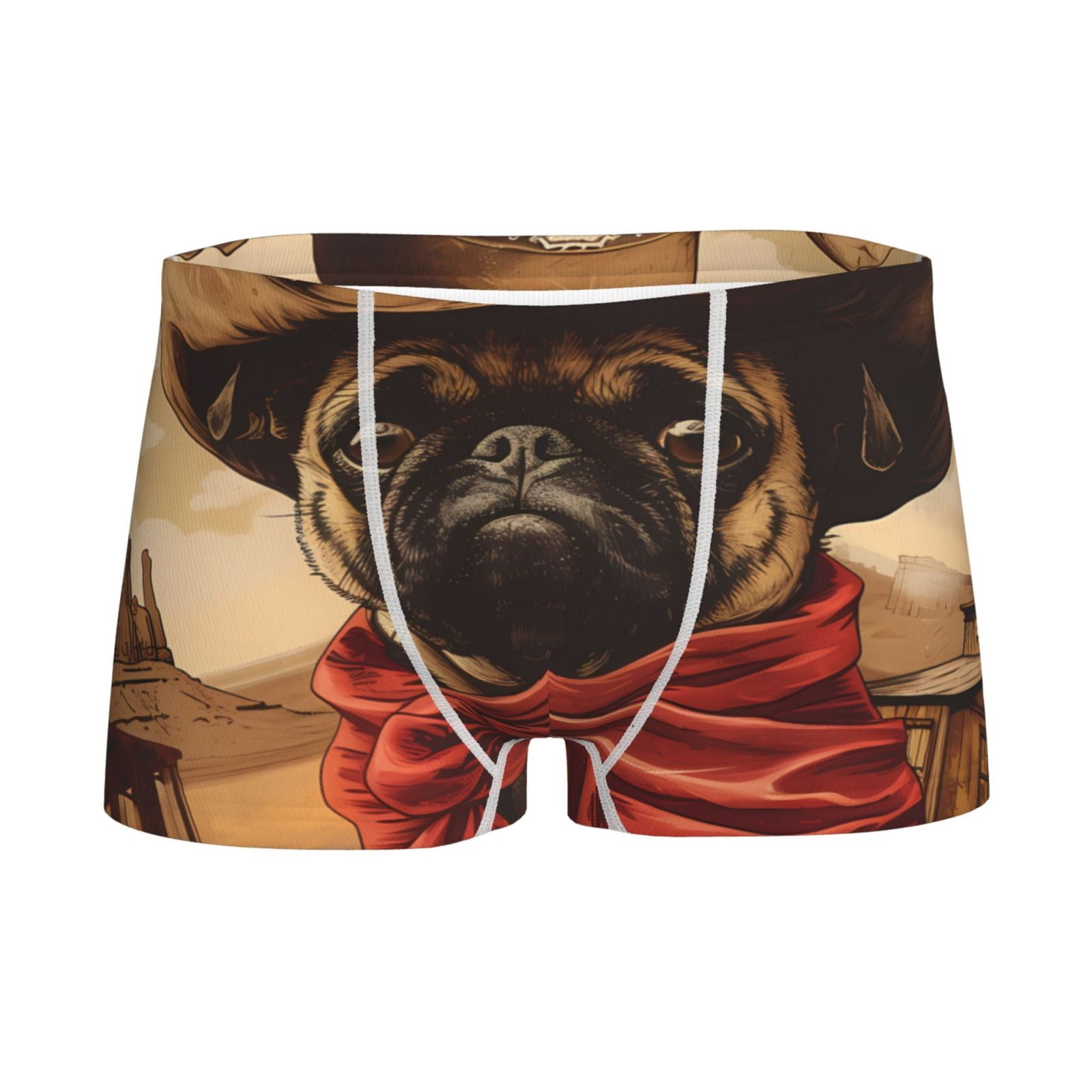 Logiee Western French Bulldog Cowboy Print Boys' Boxer Briefs,Tween Boy ...