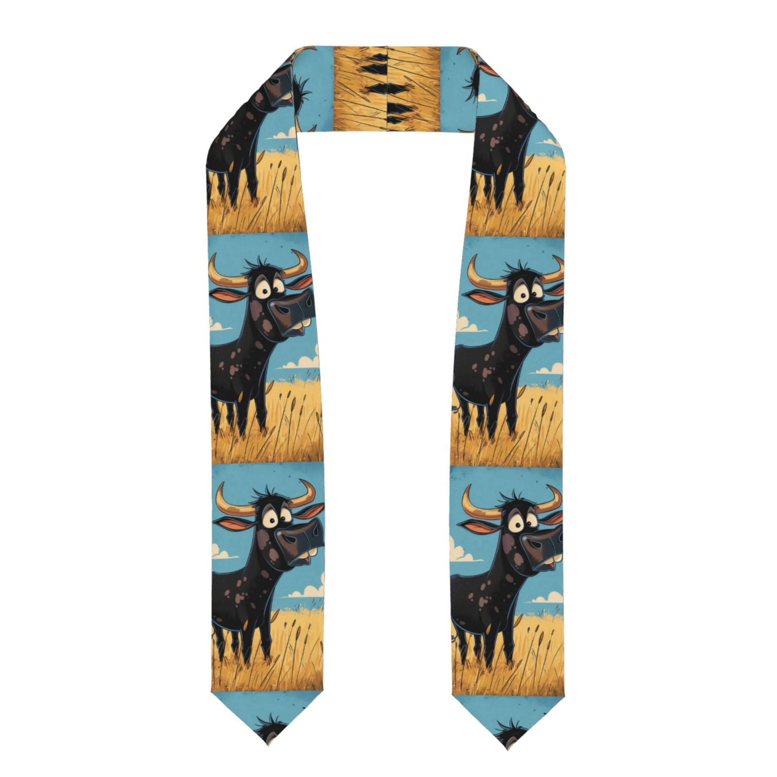 Logiee Whimsical Cartoon Cow Print Unisex Adult Graduation Stole Shawl ...