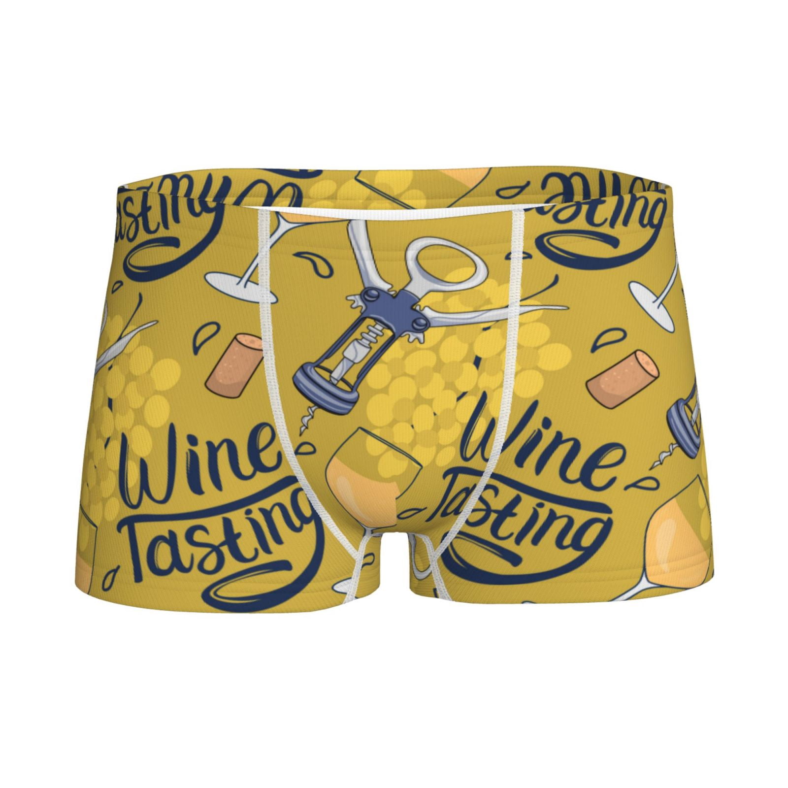 Logiee White Wine Seamless Print Boys' Boxer Briefs,Tween Boy Underwear ...