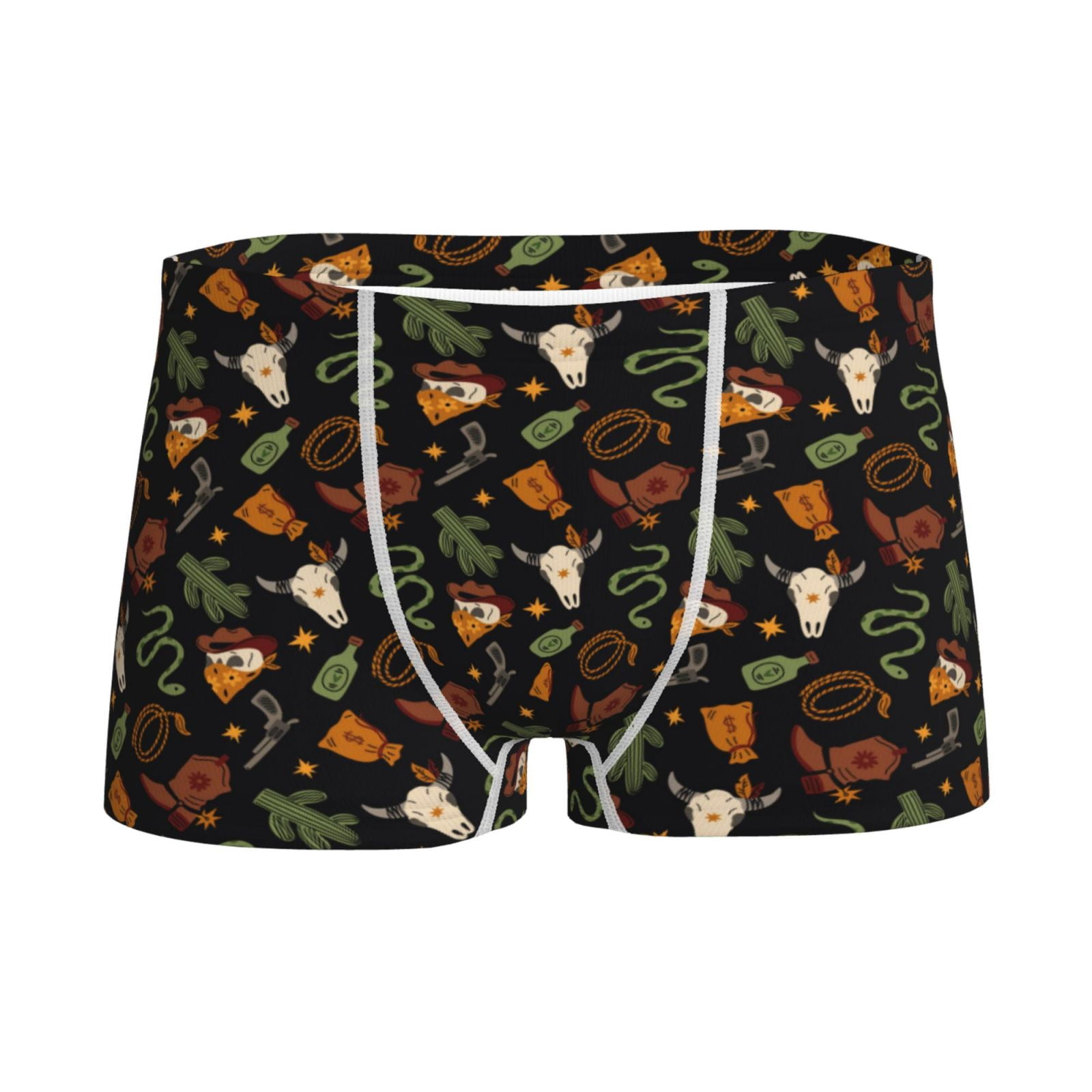 Logiee Wild West Cowboy Print Boys' Boxer Briefs,Tween Boy Underwear ...