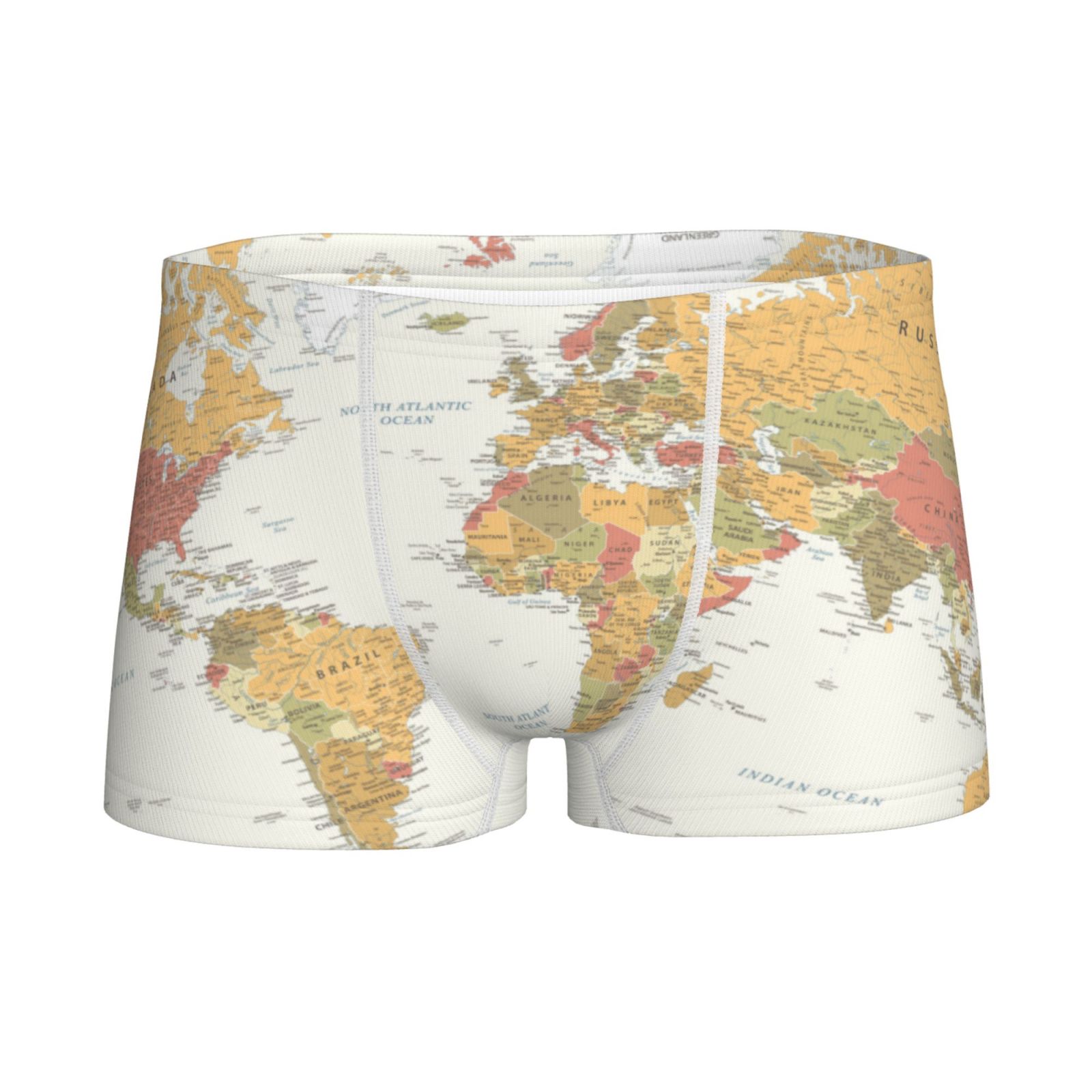 Logiee World Map 1 Print Boys' Boxer Briefs,Tween Boy Underwear-Large ...