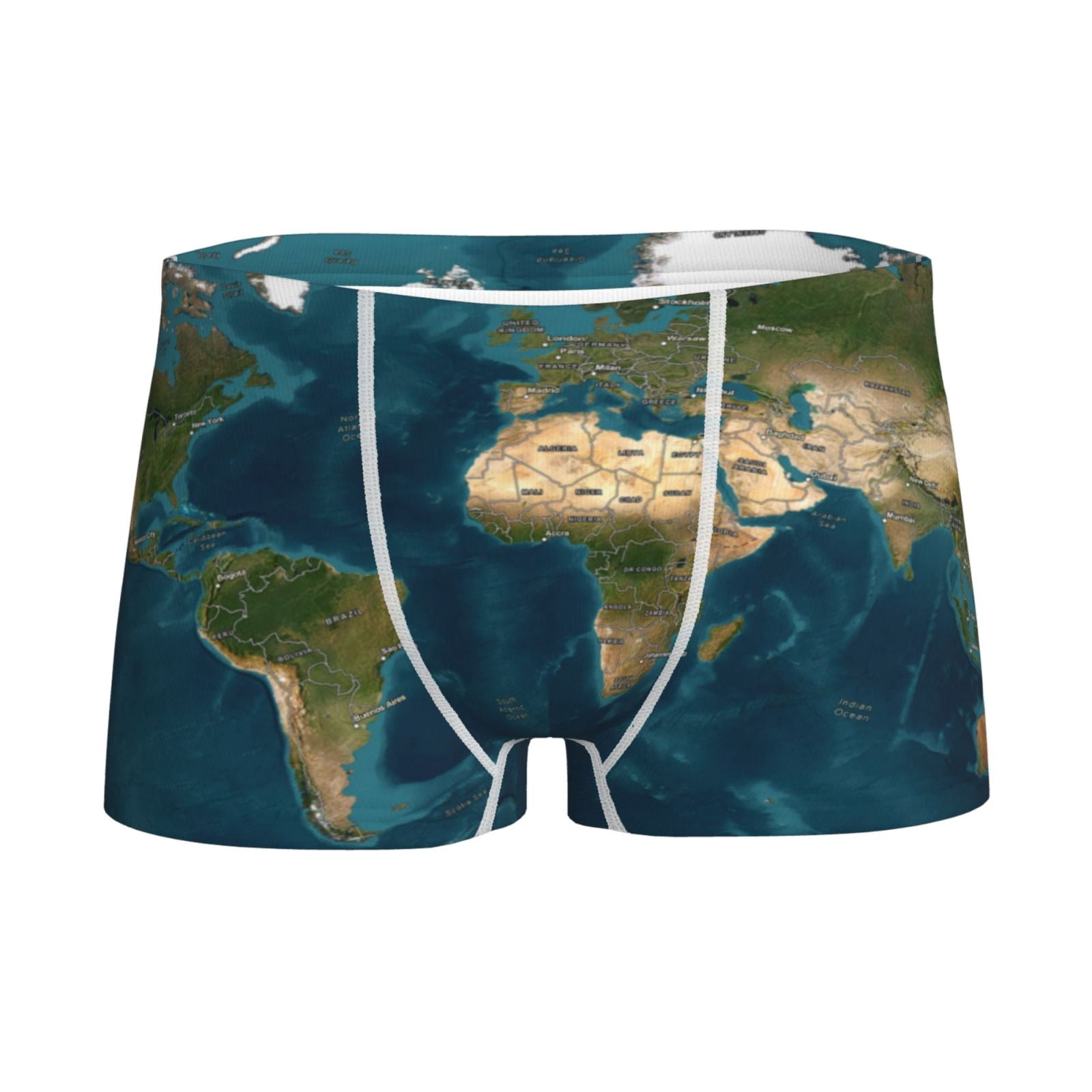 Logiee World Map Print Boys' Boxer Briefs,Tween Boy Underwear-Large ...