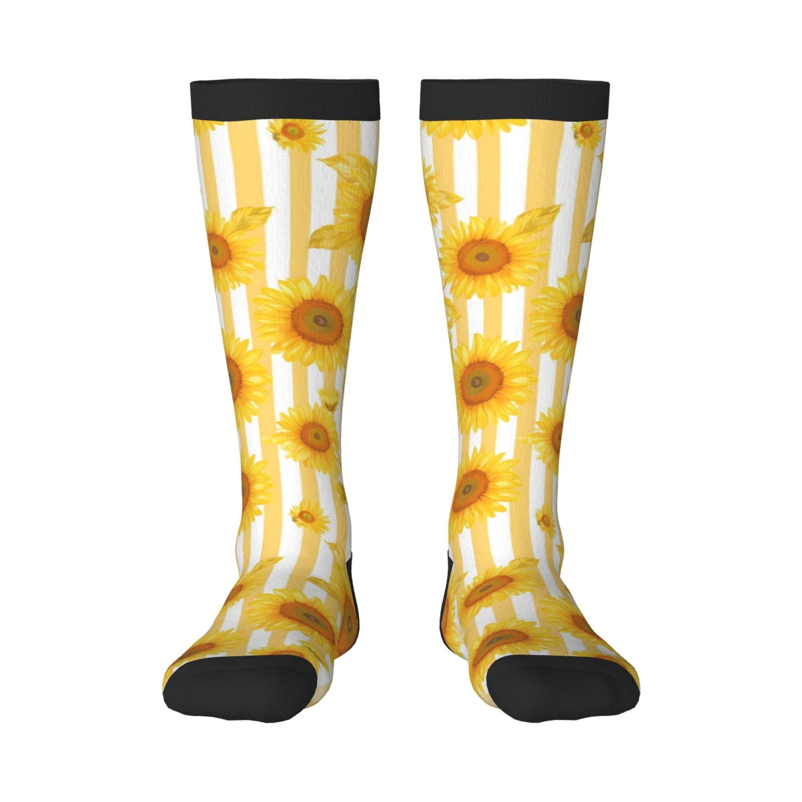 Logiee Yellow White Striped Sunflower Print Gift Stocking Stuffers ...