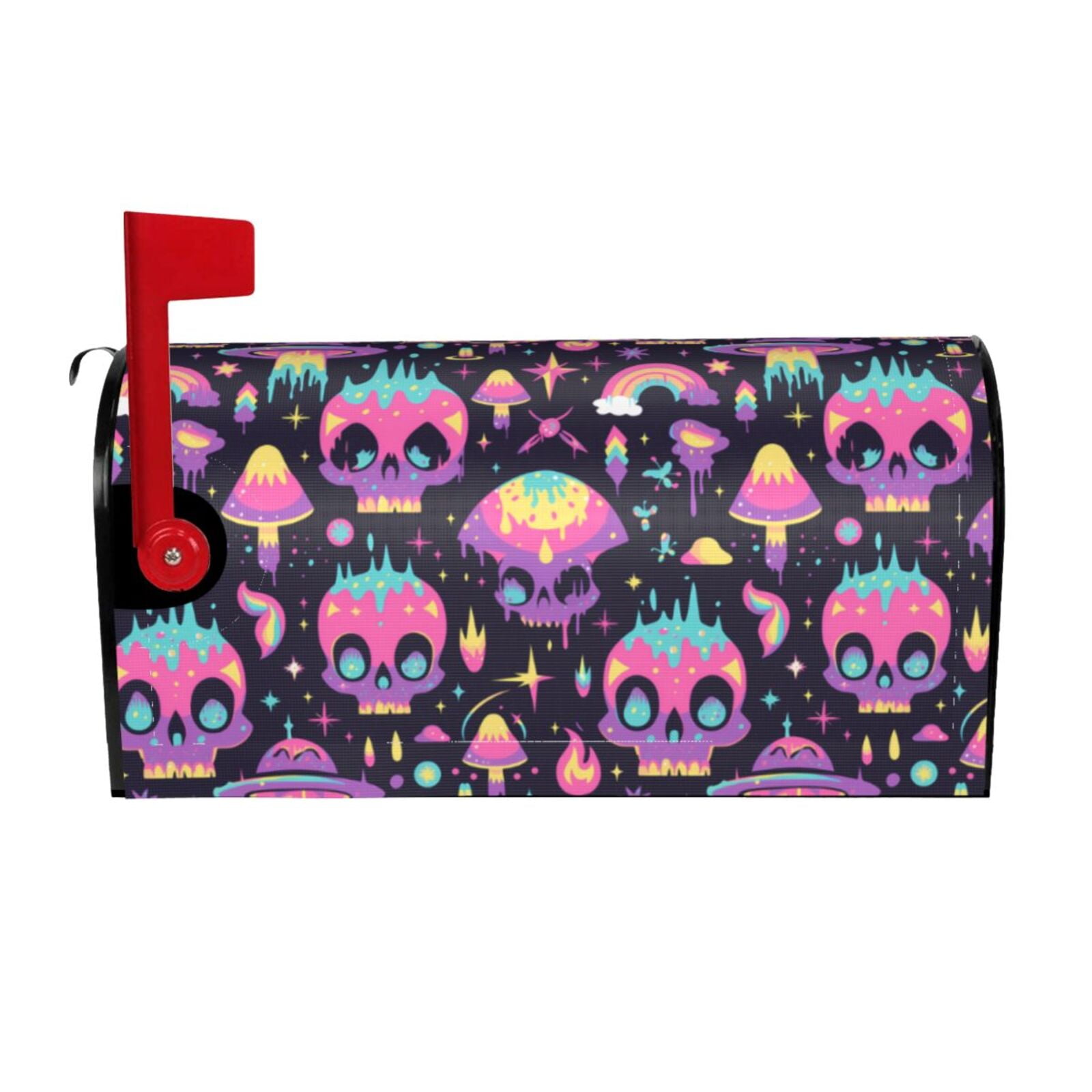 Logiee cartoon Skull rainbow space Print Post Letter Box Wrap Decor ...
