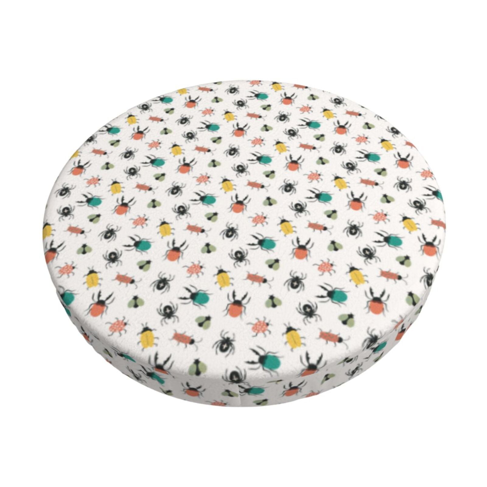 Logiee colorful doodle insects Print Stool Covers Round,Bar Stool ...
